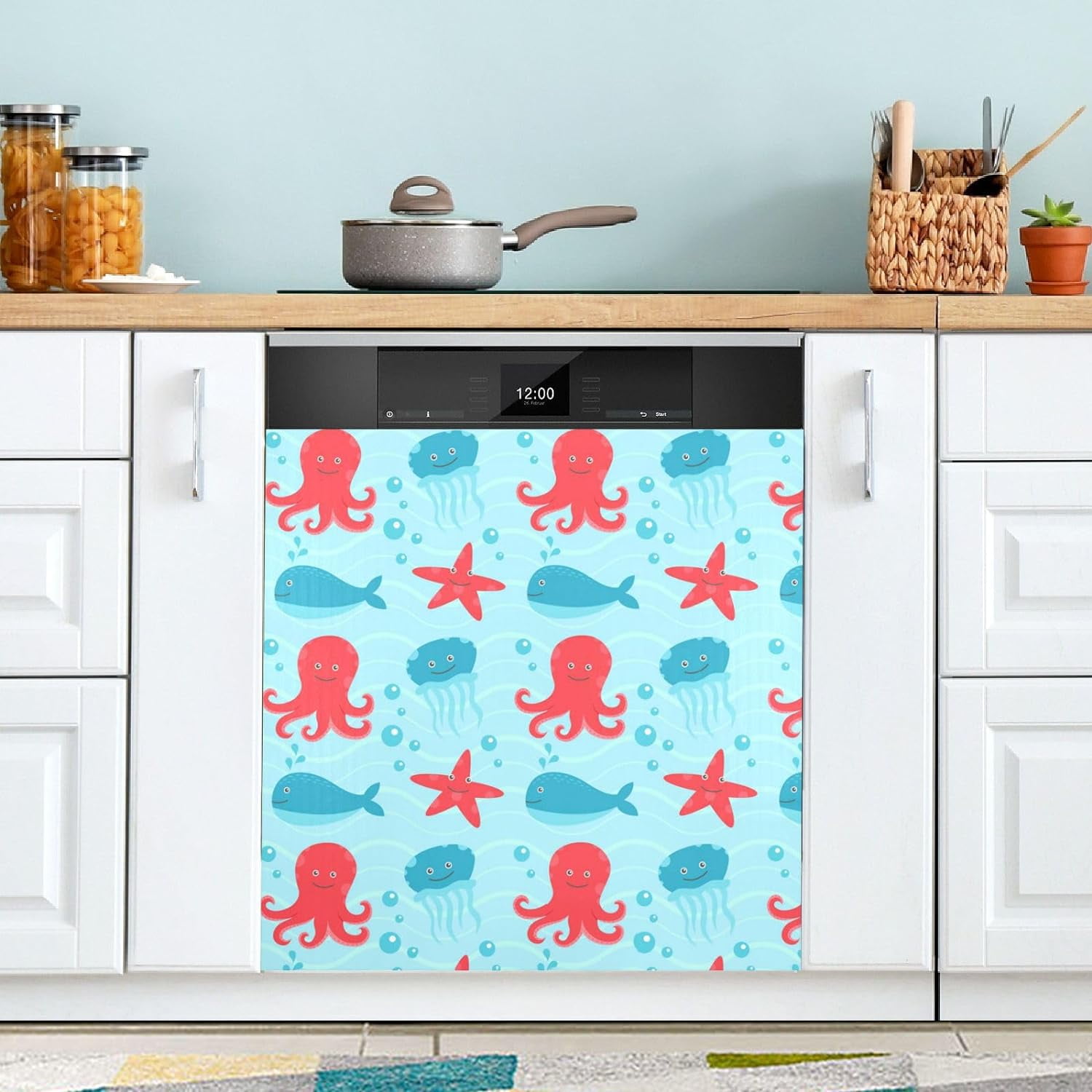 GZHJMY Octopus Whales Dishwasher Magnet Cover for The Front Door ...