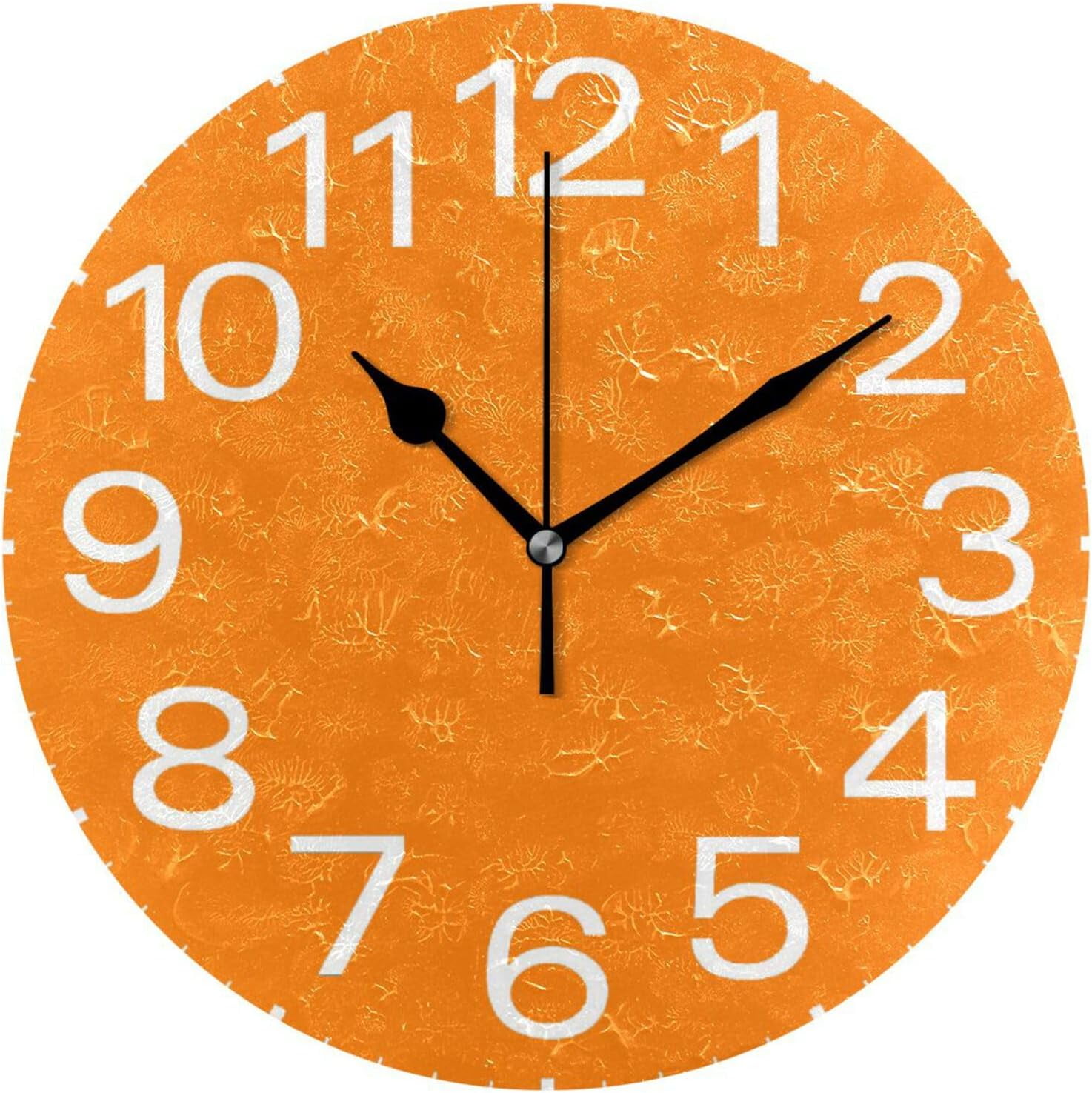 GZHJMY Orange Solid Wall Clock,Silent Non Ticking 10 Inch Battery ...
