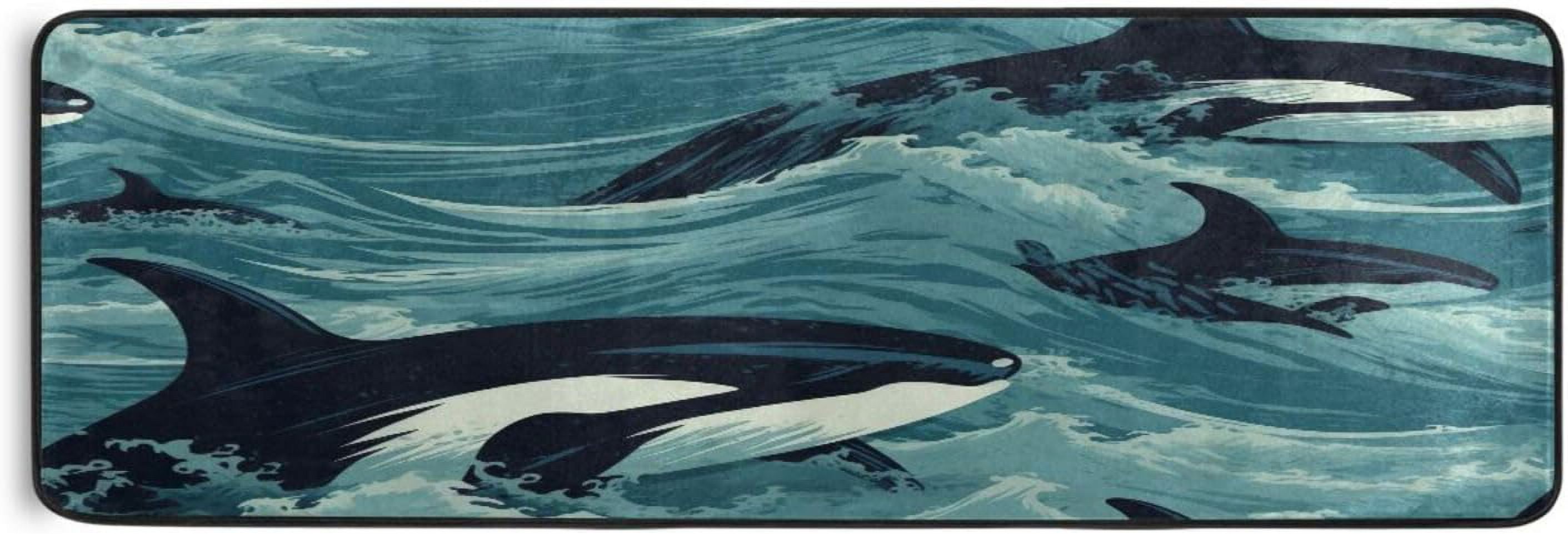 GZHJMY Orca Whales Area Rug - 2' x 6' Washable Runner Rugs with Rubber ...