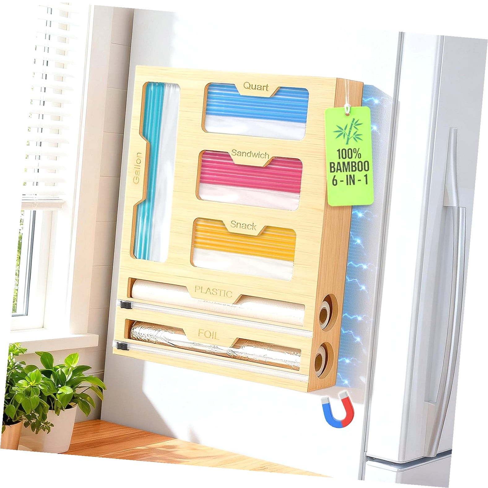 GZHJMY Organizer 6 In 1 Ziplock Bag Organizer for Fridge and Drawer ...