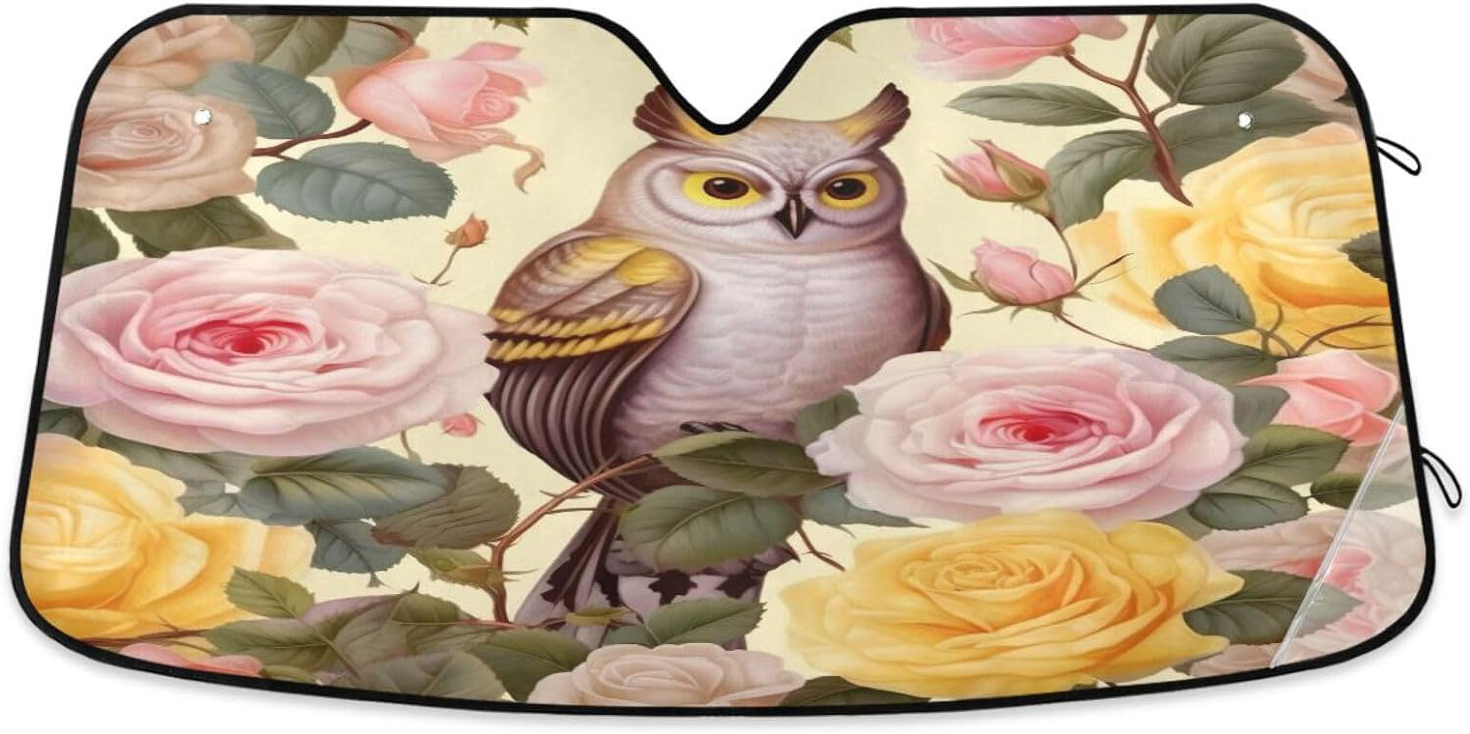 GZHJMY Owl Car Windshield Sun Shade Foldable Sun Shield Shade for ...