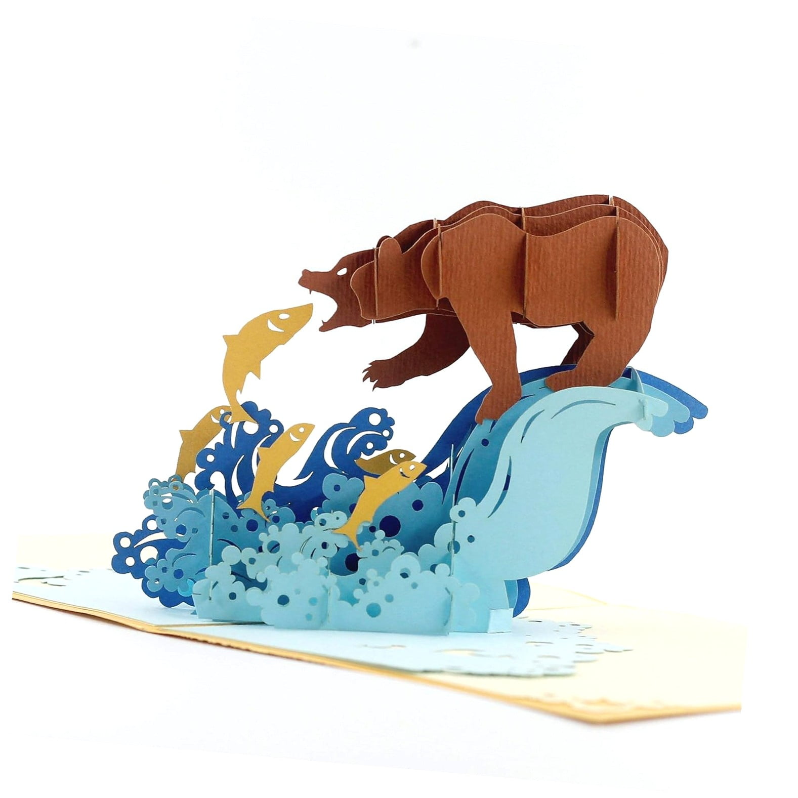 GZHJMY POPUP Father' Day Card, Catching Salmon Card, Popup Card ...