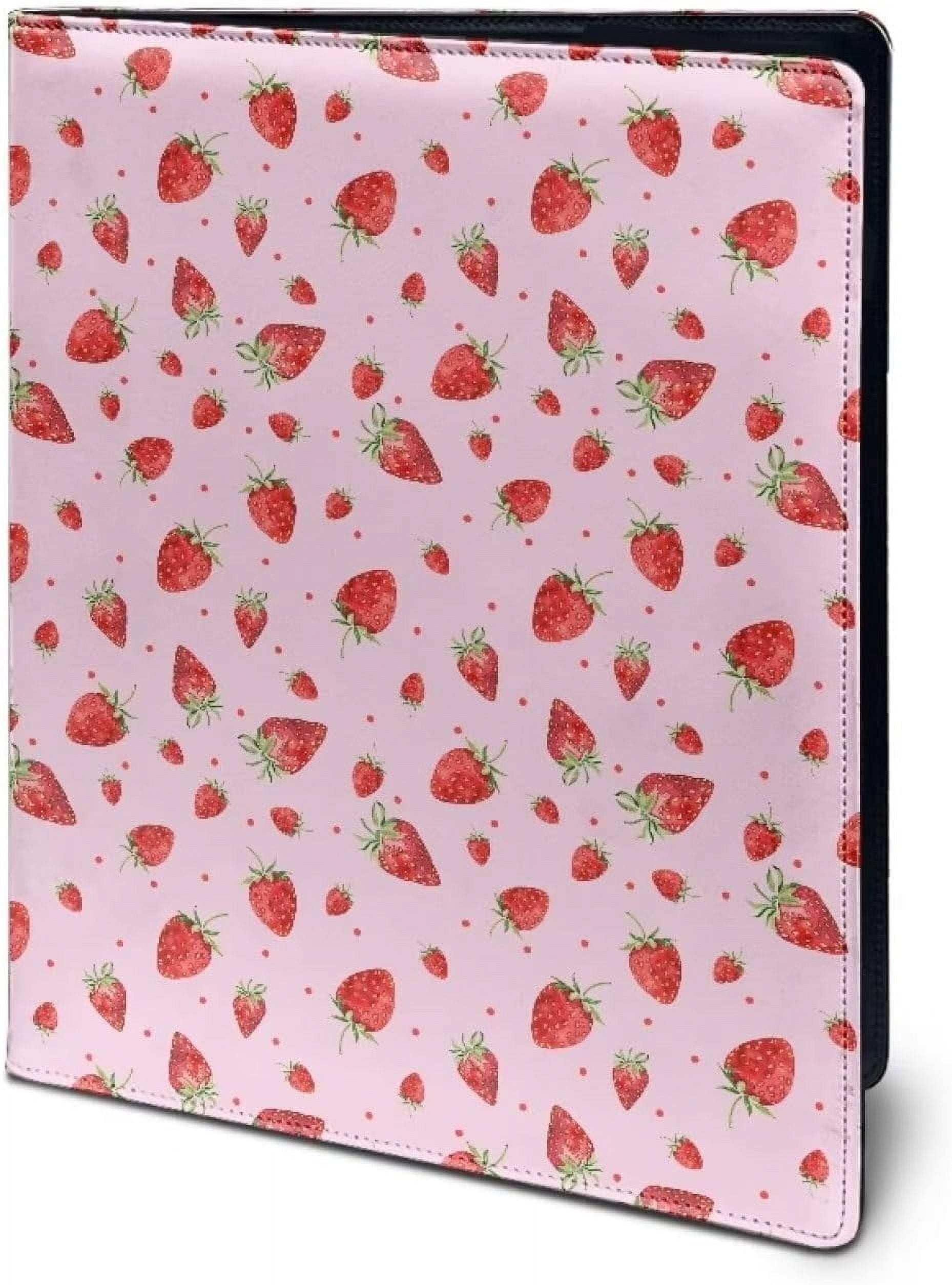 GZHJMY Padfolio Portfolio Folder Strawberry Print Document Organizer ...