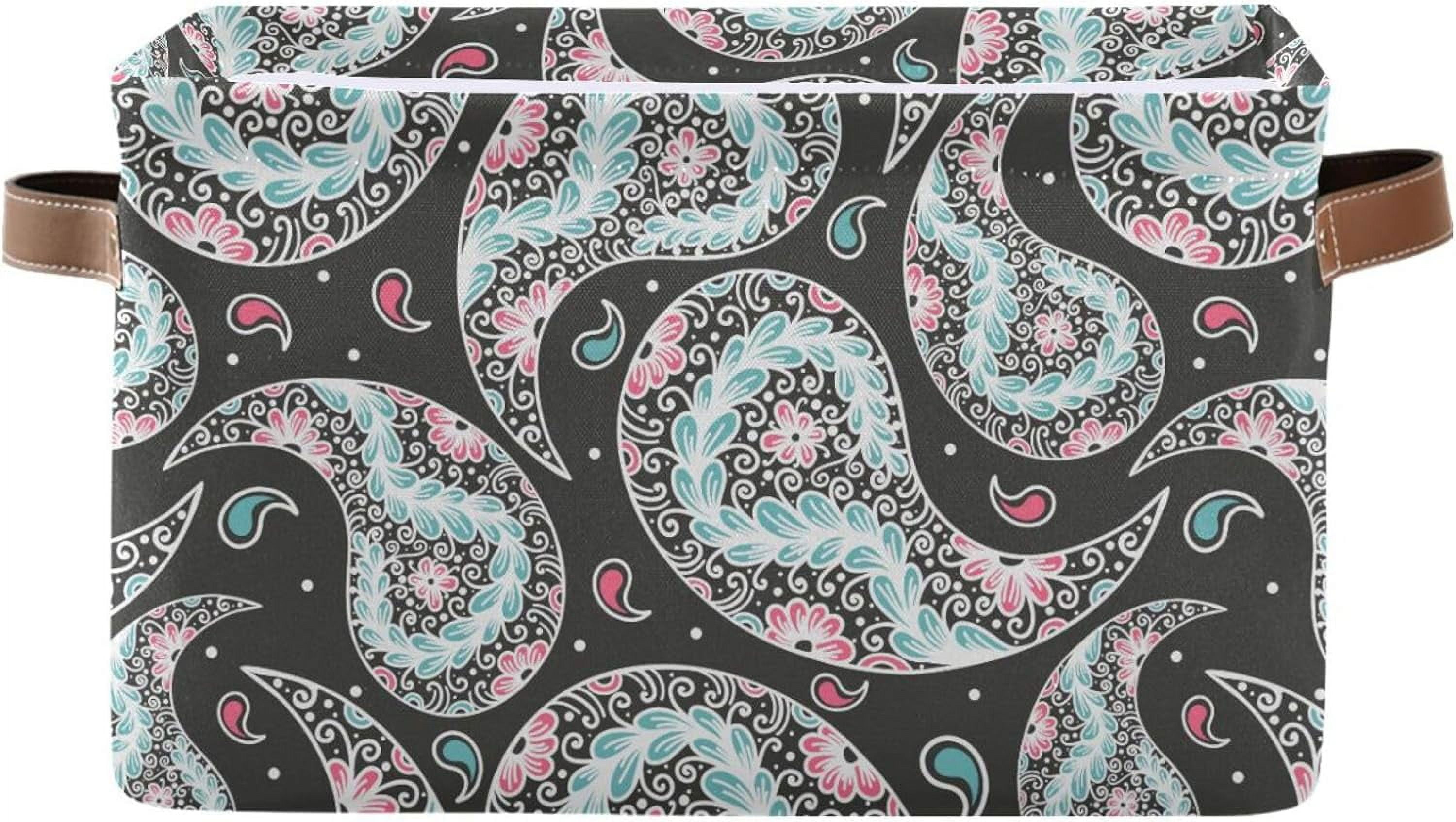 GZHJMY Paisley Pattern Storage Bins Foldable Canvas Fabric Storage ...