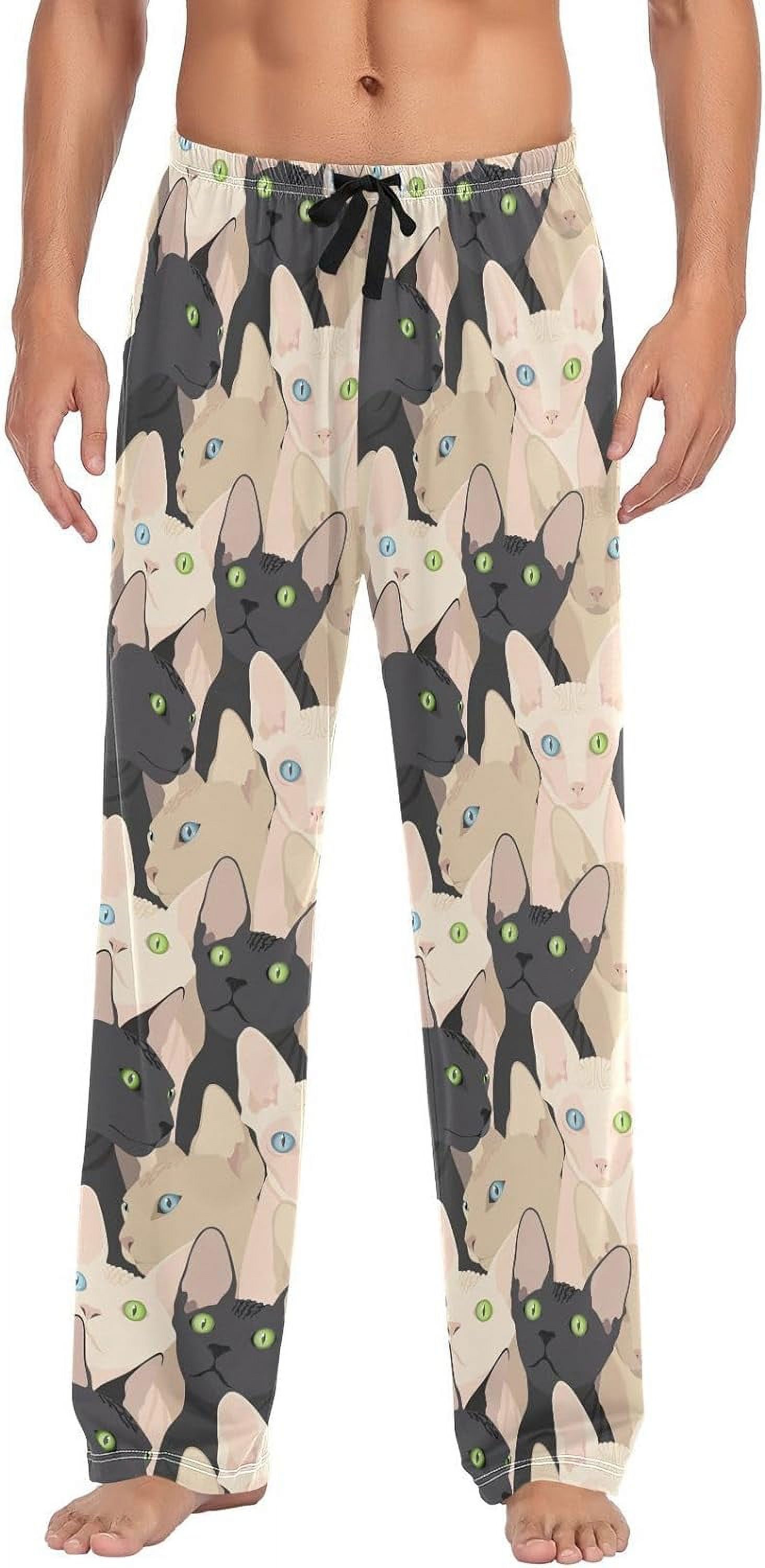GZHJMY Pajama Pants for Men - Hairless Cat, Loose Lightweight PJs ...