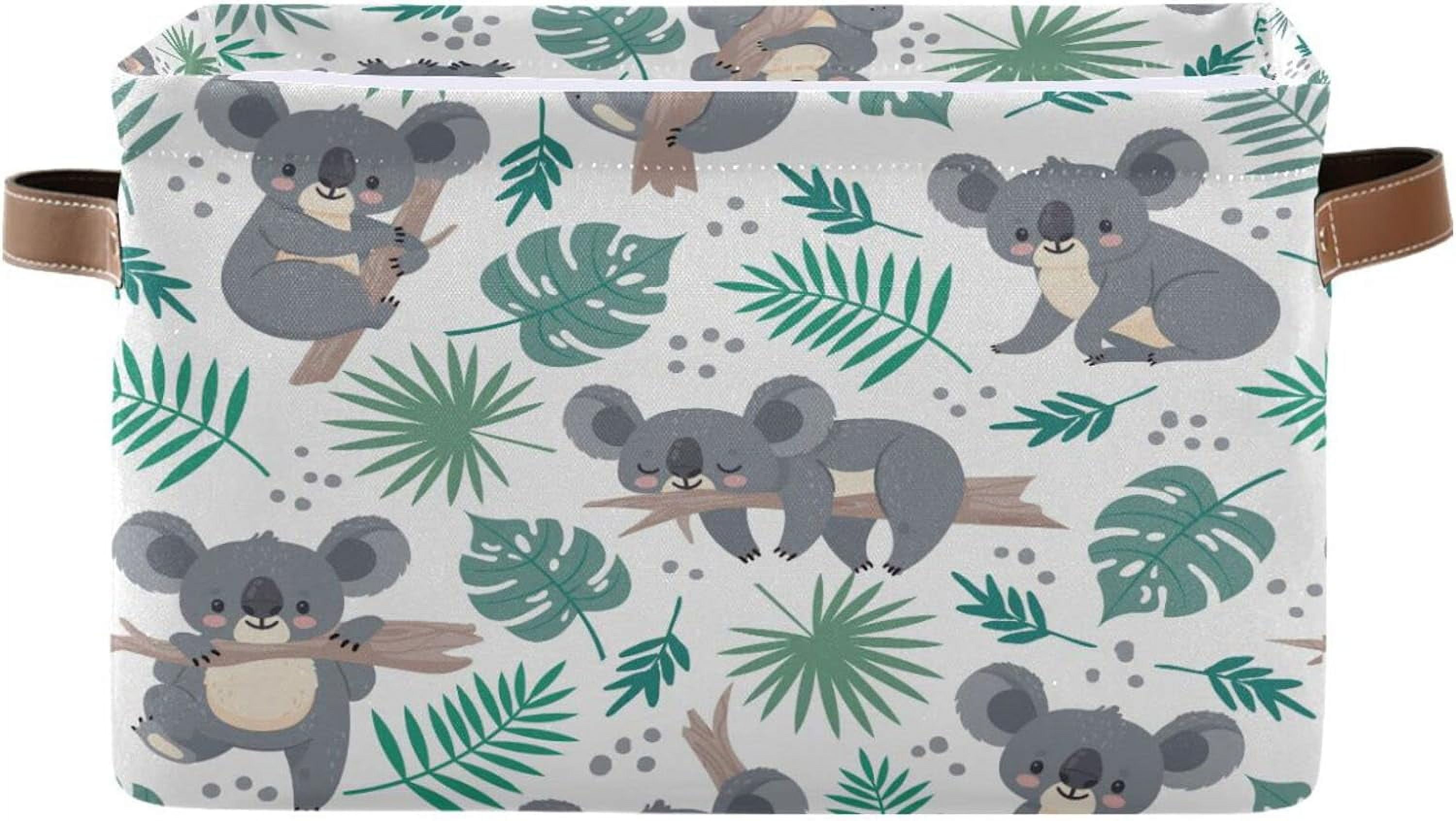 GZHJMY Palm Koalas Large Square Storage Basket Bin with Handles 1PCS ...