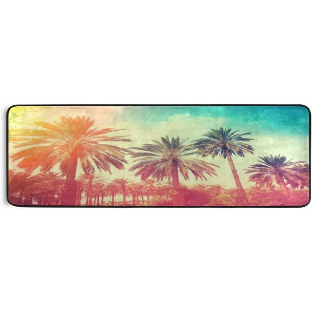 GZHJMY Palm Tree Area Rug - 2' x 6' Washable Runner Rugs with Rubber ...