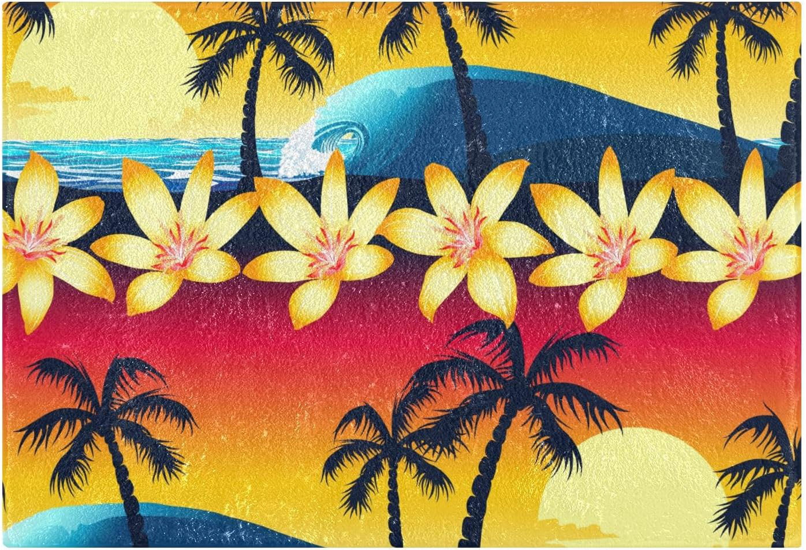 GZHJMY Palm Tree Bathroom Rug Rectangular Bath Mat Non Slip Bath Rugs ...