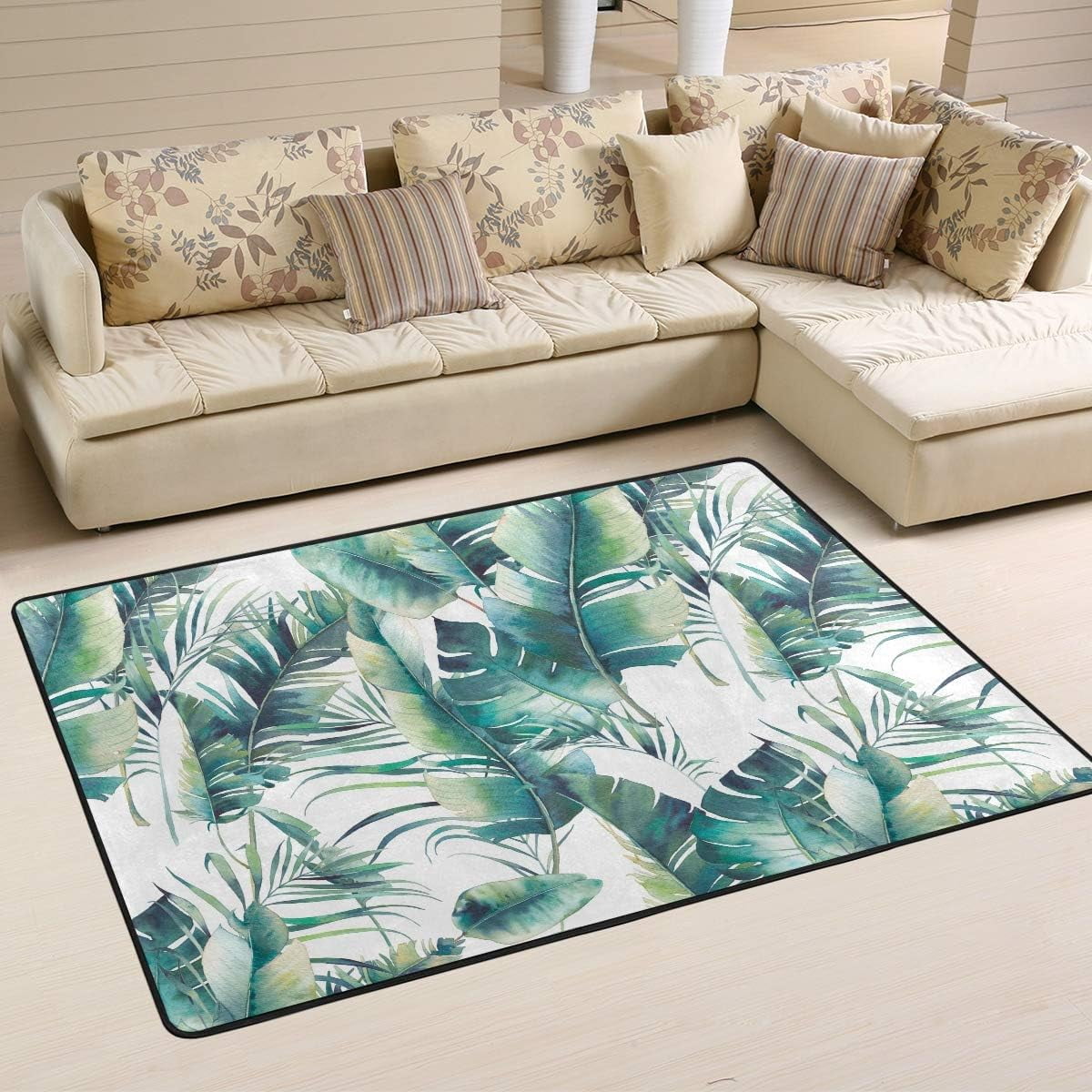 GZHJMY Palm Tree Non Slip Area Rug for Living Dinning Room Bedroom ...
