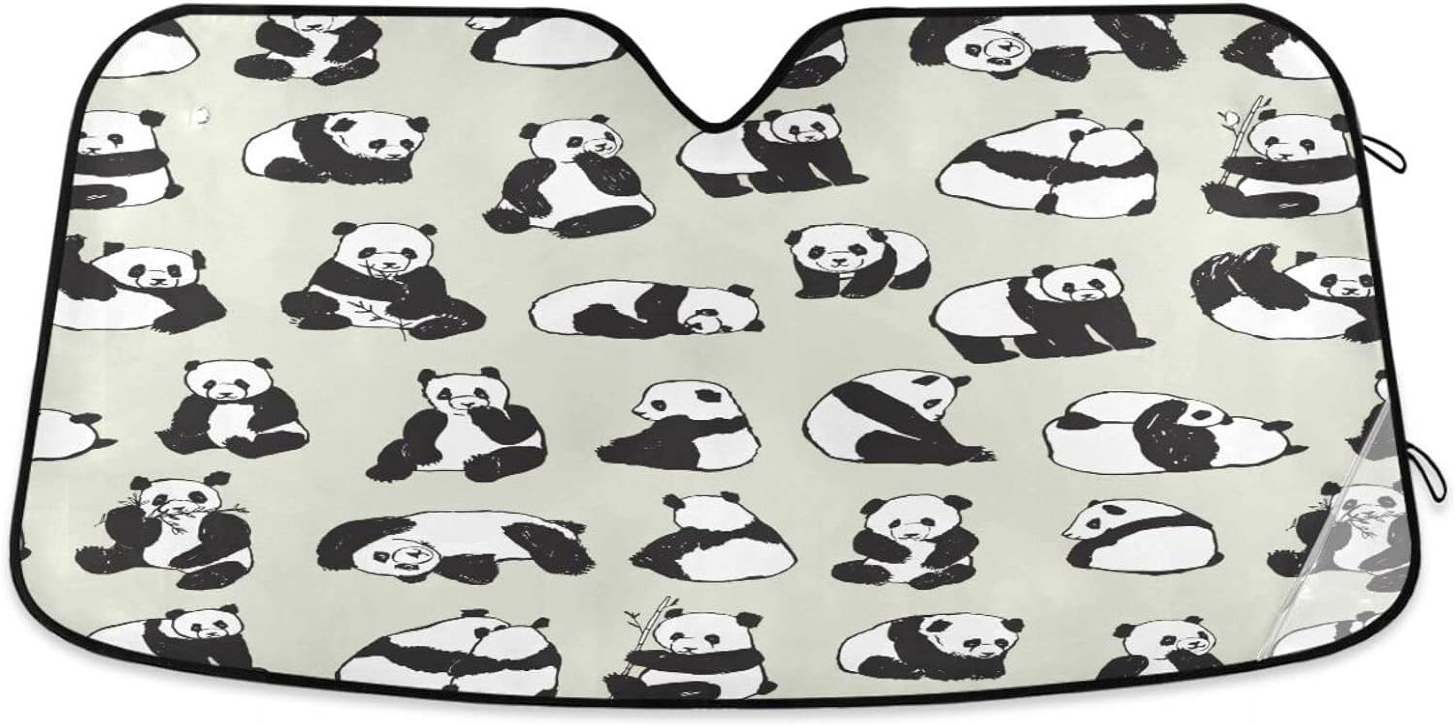 GZHJMY Panda Animal Pattern Car Windshield Sunshade Front Auto Sun ...