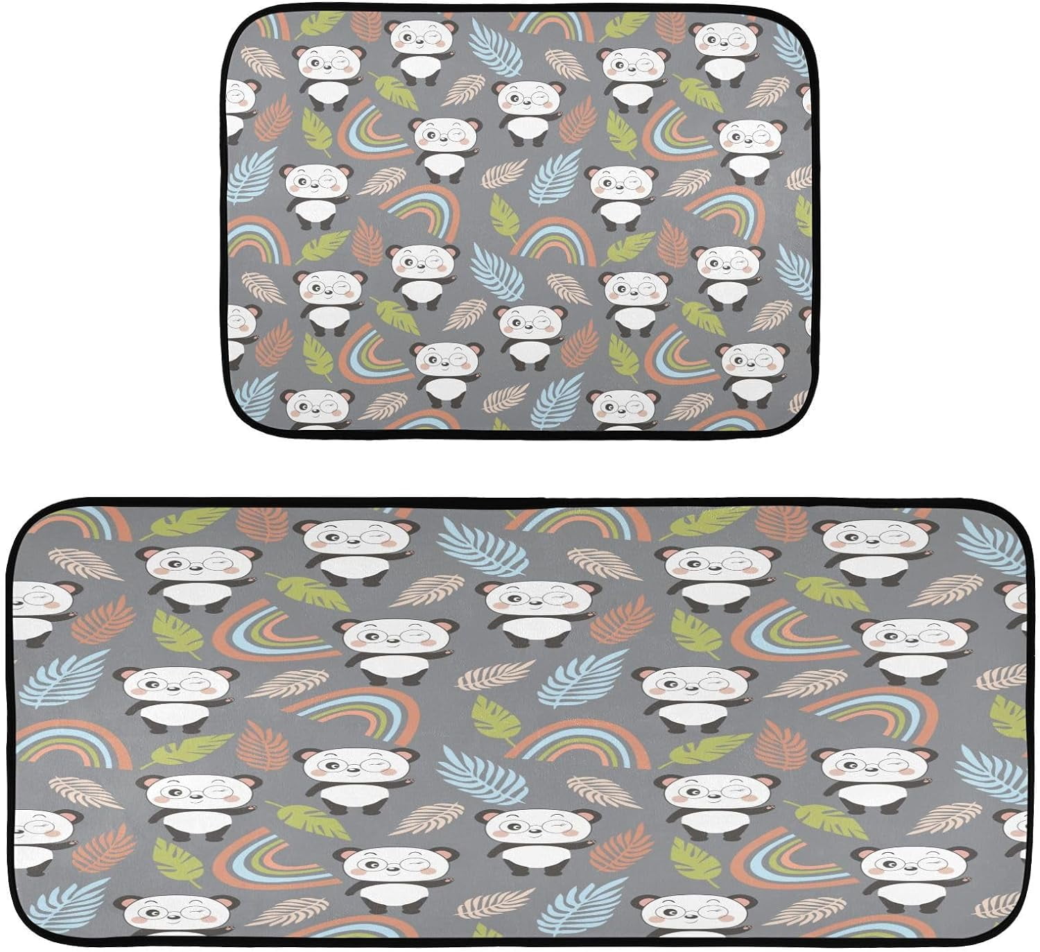 GZHJMY Panda and Rainbow Kitchen Mat - Cushioned Anti Fatigue Kitchen ...