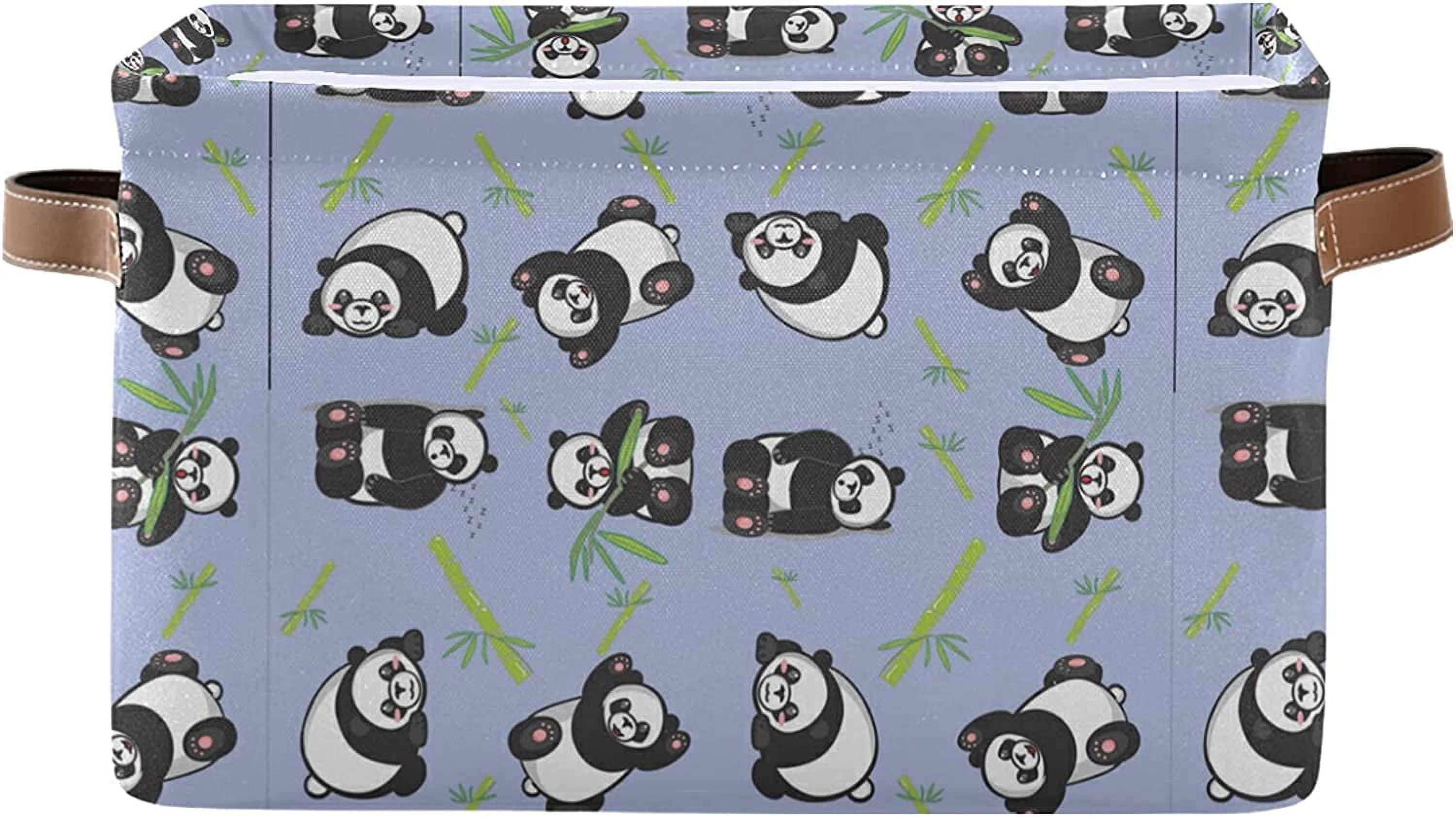 GZHJMY Panda Storage Bin Collapsible with Handle, 1PCS Rectangle Waterproof Basket for Storage ...