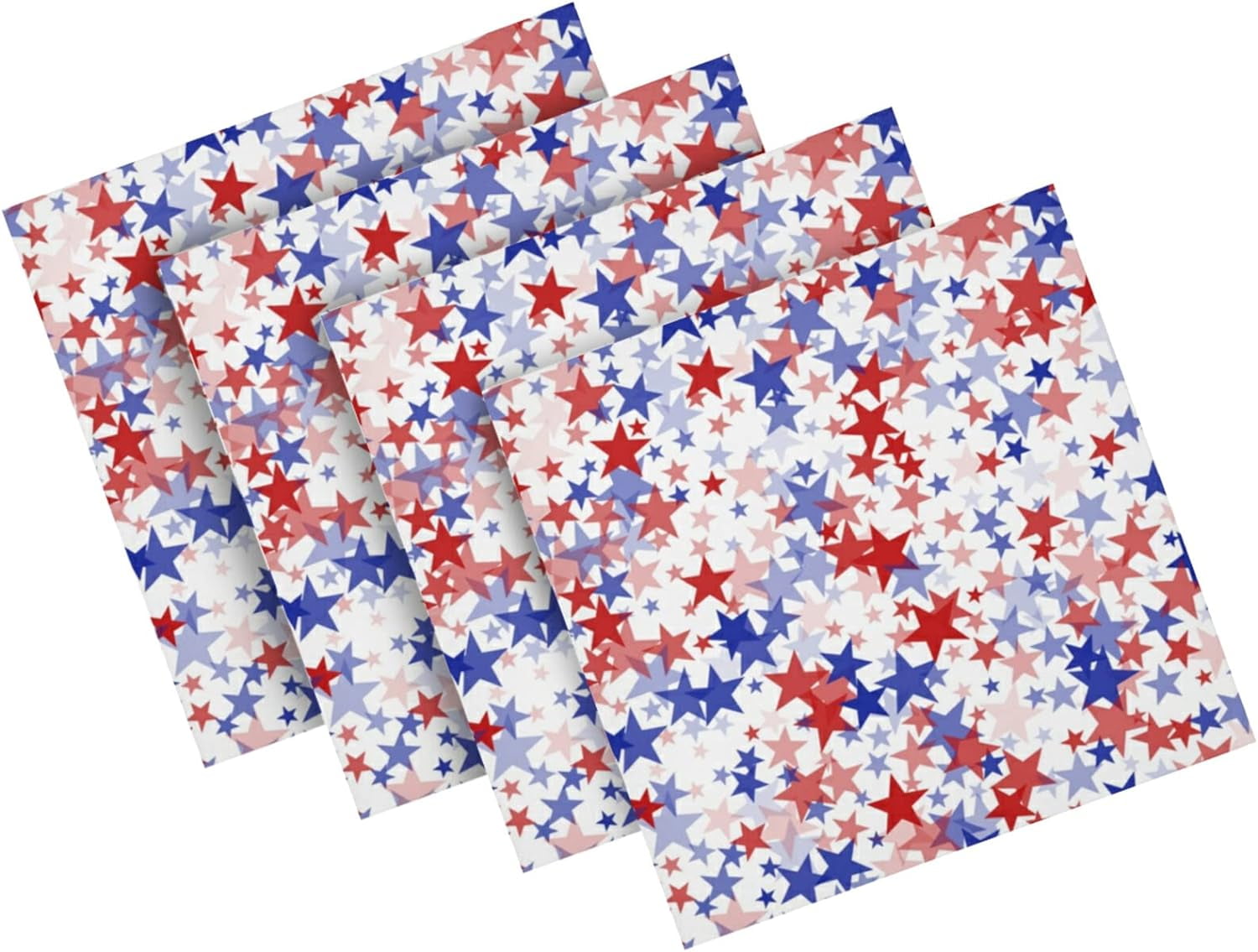 GZHJMY Patriotic USA Flag Stars Cloth Napkins, Set of 4 20 x 20 Inch ...