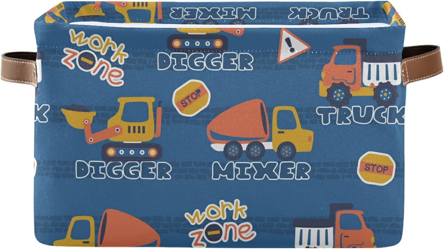 GZHJMY Pattern Of Construction Vehicles Cartoon Decorative Basket ...