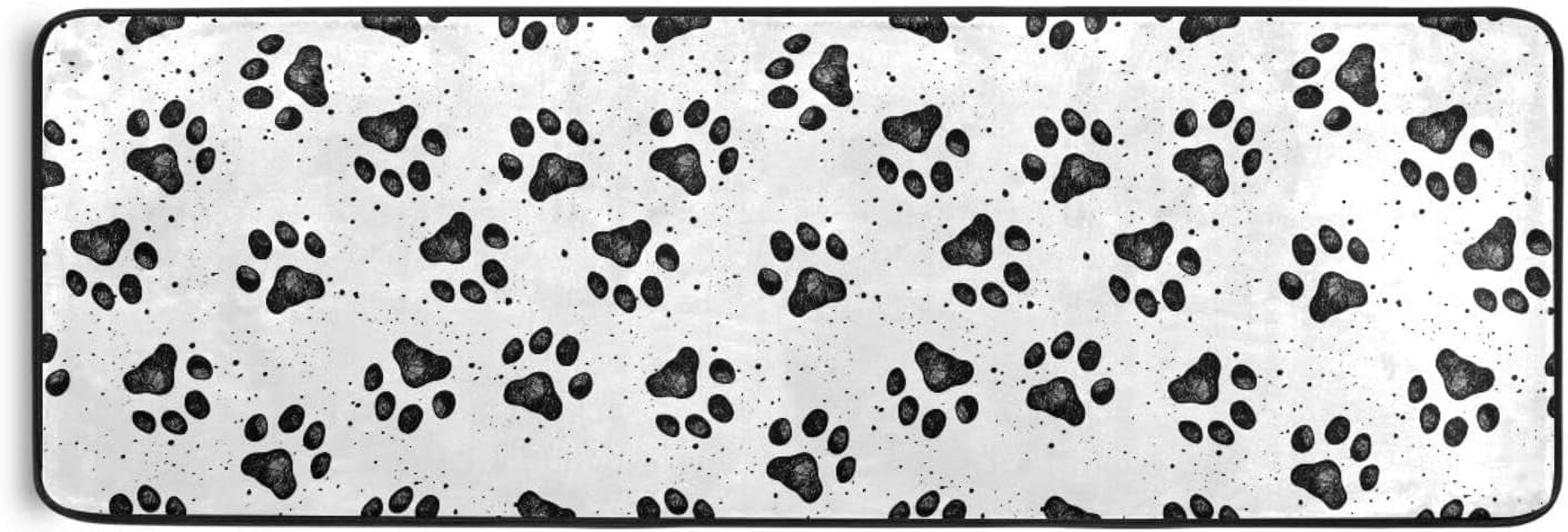 GZHJMY Paw Print Area Rug - 2' x 6' Washable Runner Rugs with Rubber ...