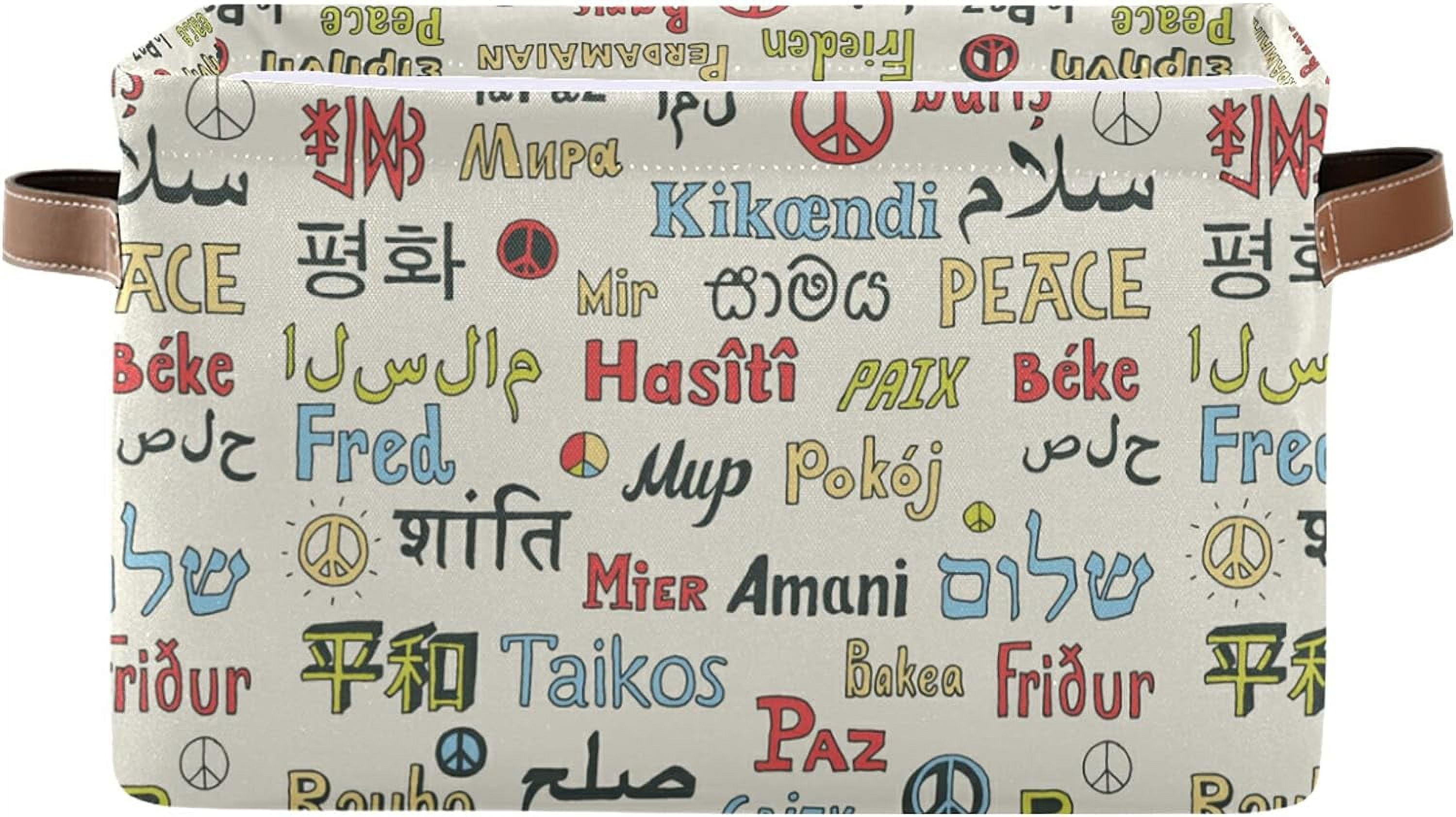 GZHJMY Peace Different Languages Color Storage Bins Collapsible with ...