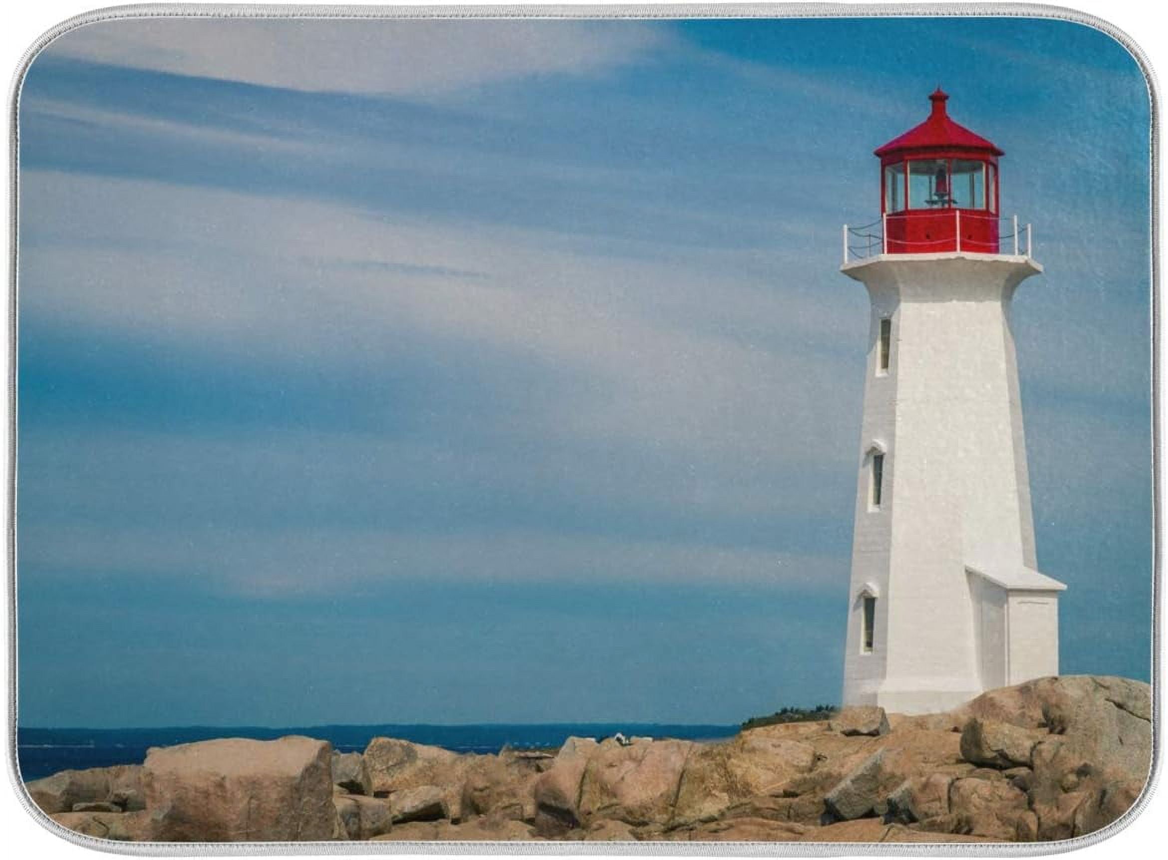 GZHJMY Peggy's Cove Lighthouse Dish Drying Mat for Kitchen, High ...