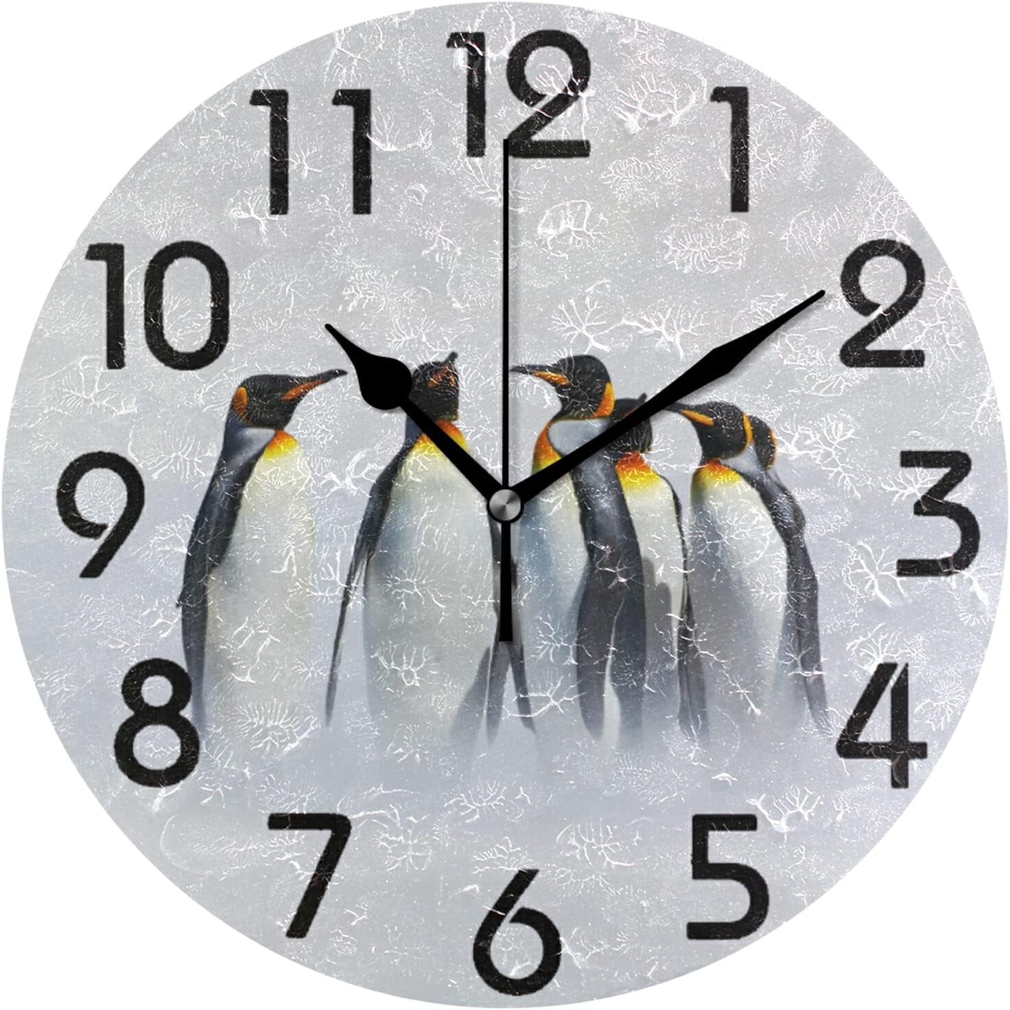 GZHJMY Penguin Family Round Wall Clock, 9.5 Inch Battery Operated ...