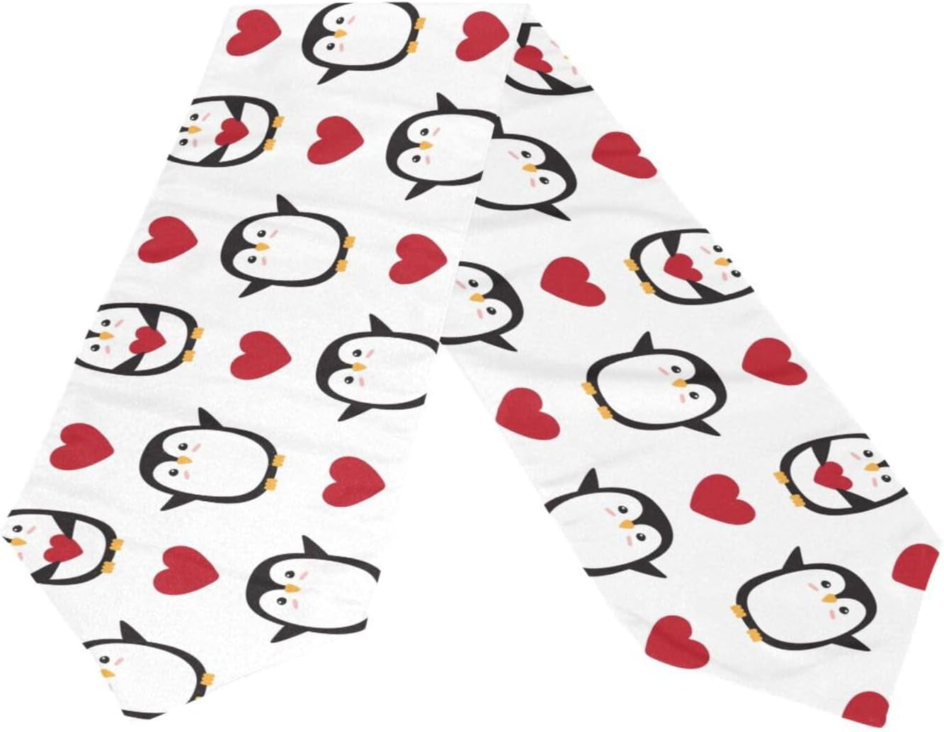 GZHJMY Penguin Hearts Table Runner Seasonal Table Cloth Runner for ...