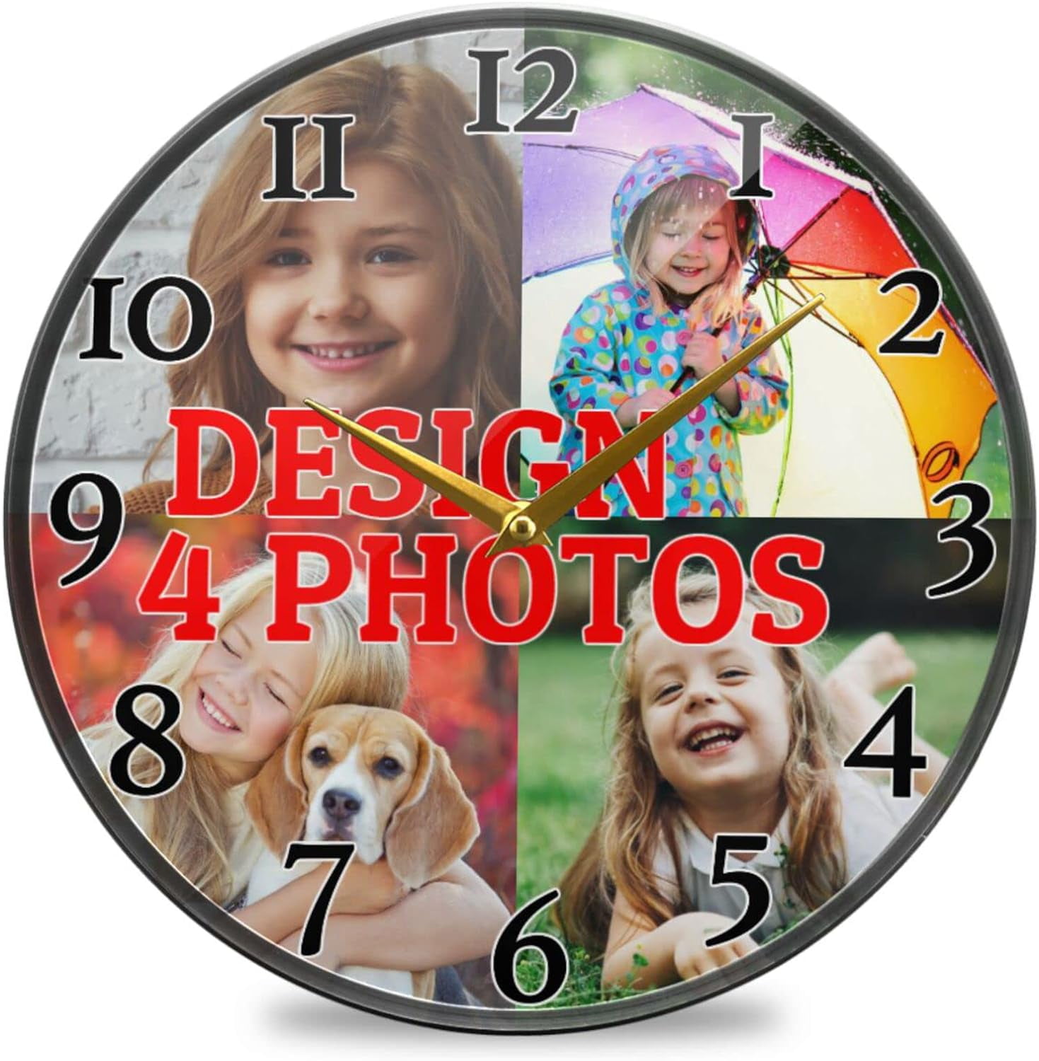 GZHJMY Personalized Wall Clock Silent Non Ticking Round Clock Battery ...