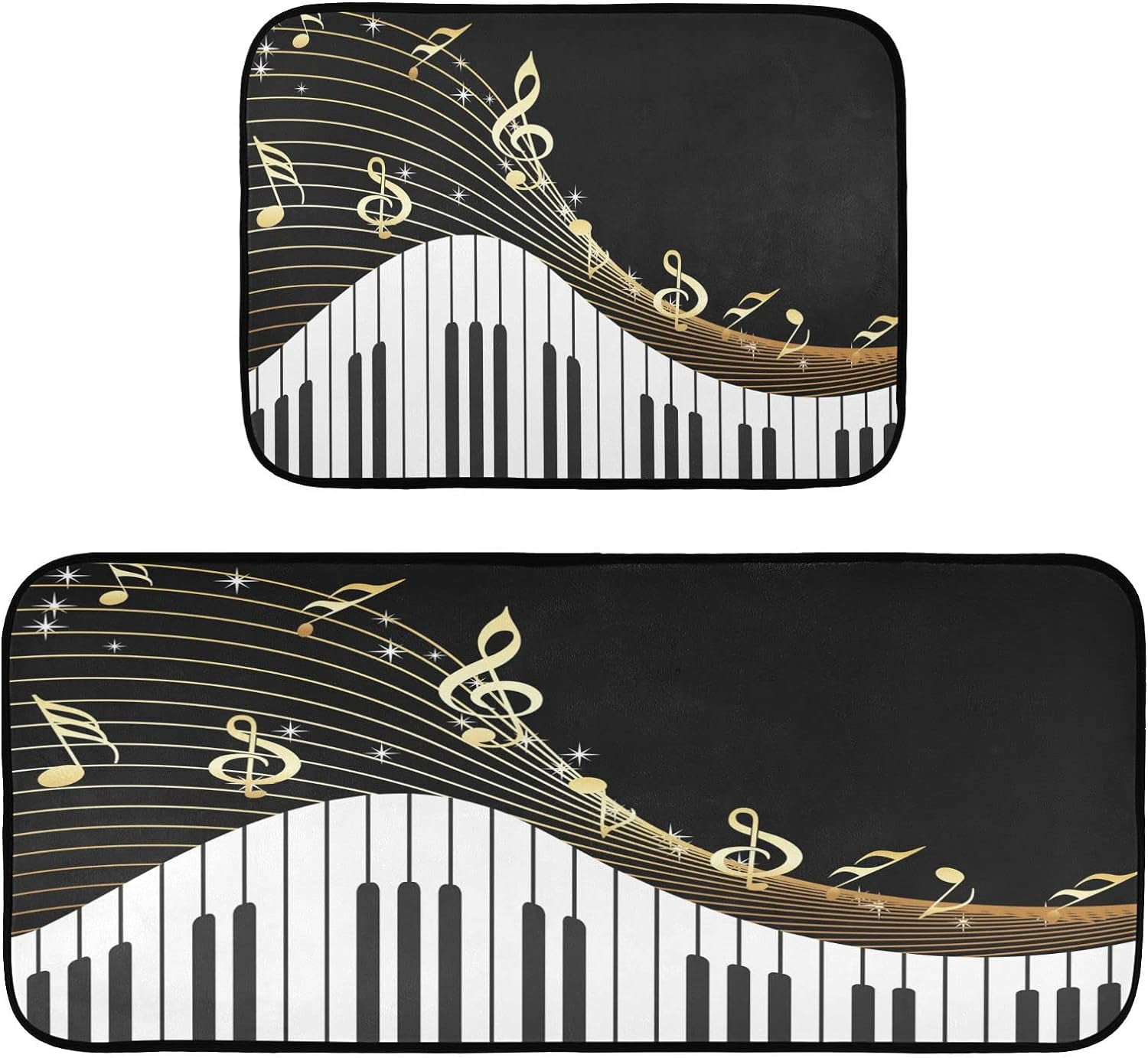 GZHJMY Piano Notes Anti Fatigue Mats for Kitchen Floor,Set of 2 Non ...