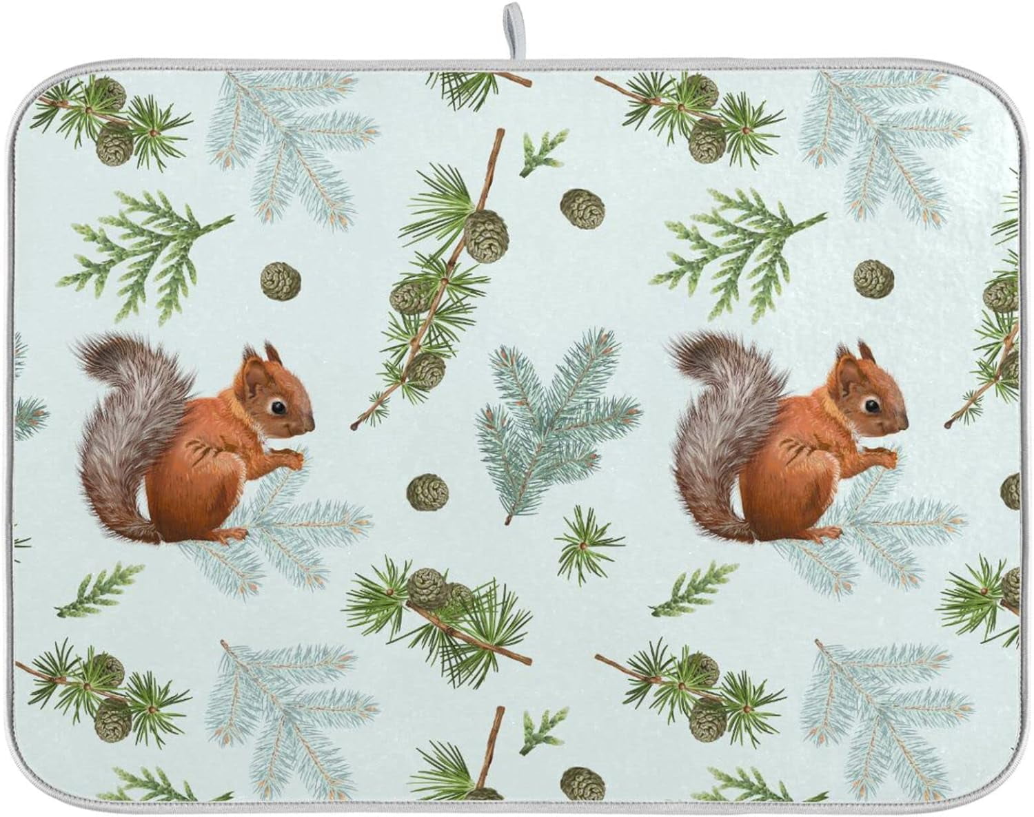 GZHJMY Pine Branch Squirrel Absorbent Dish Drying Mat Microfiber Large ...