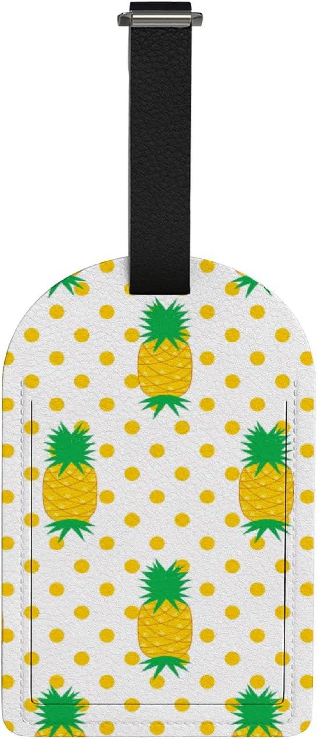 GZHJMY Pineapple Polka Dots Gold Yellow Luggage Tags 1 Piece, PU ...