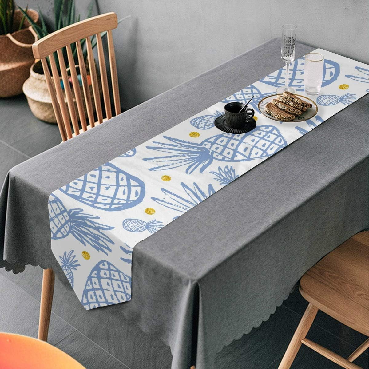 GZHJMY Pineapple Table Runner Dining Table Decor 13" × 70" - Walmart.com
