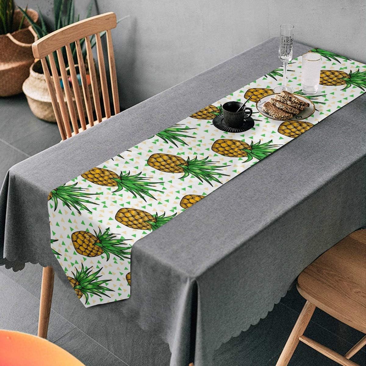 GZHJMY Pineapple Table Runner Dining Table Decor 13" × 70" - Walmart.com