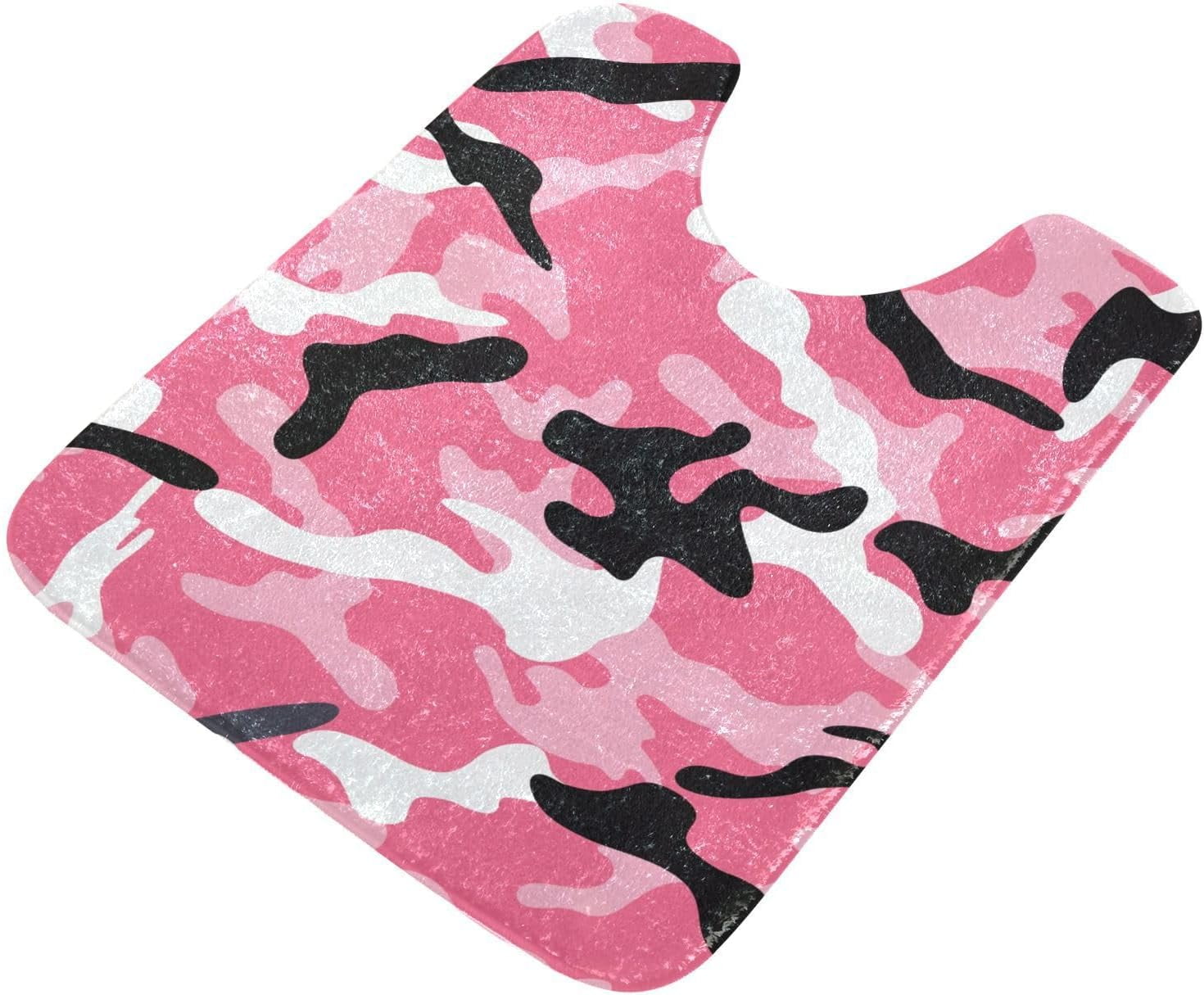 GZHJMY Pink Camo Camouflage U Shape Toilet Bath Mat for Bathroom ...
