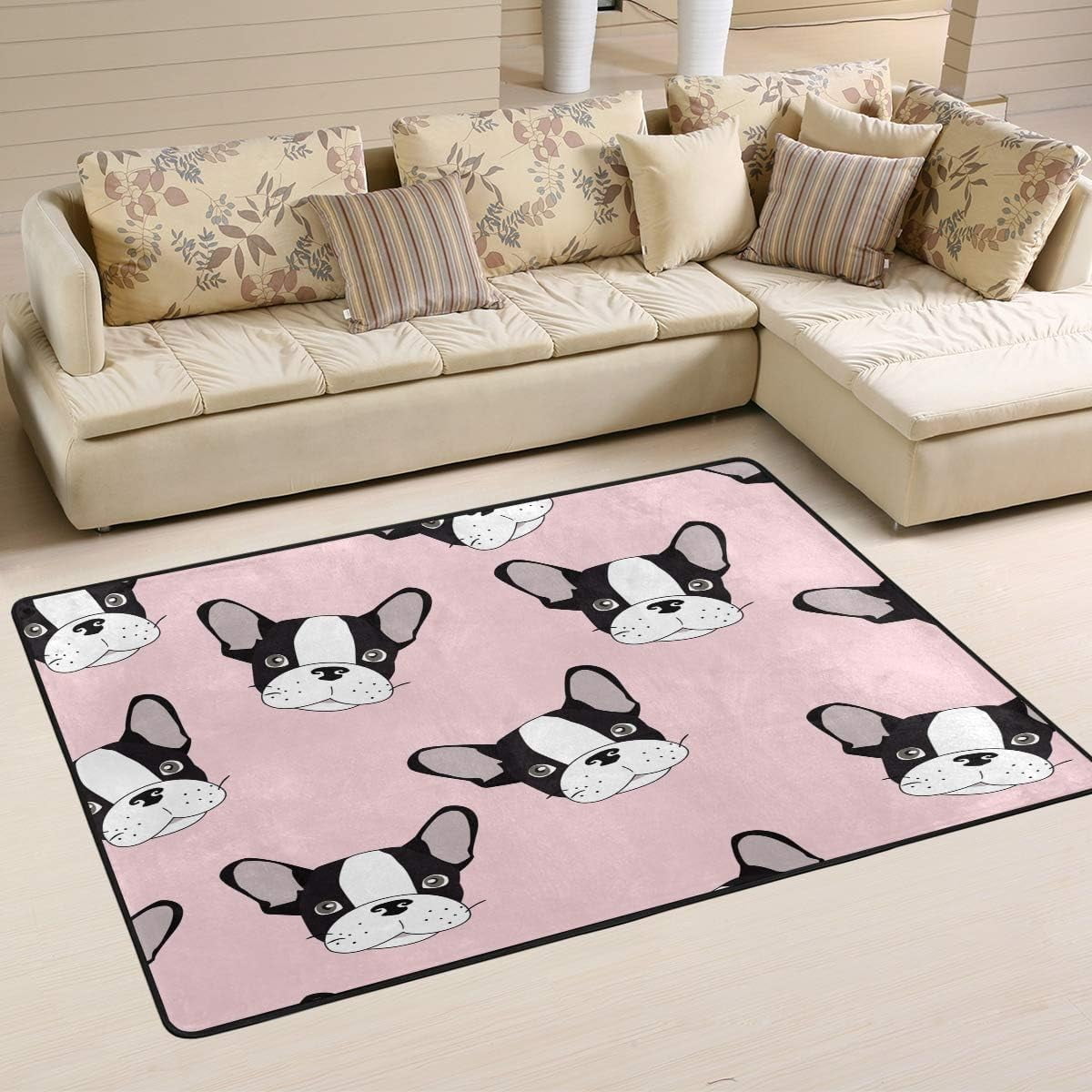 GZHJMY Pink Cute Cartoon Dog Puppies Area Rug 2x3 Soft Rugs Indoor ...