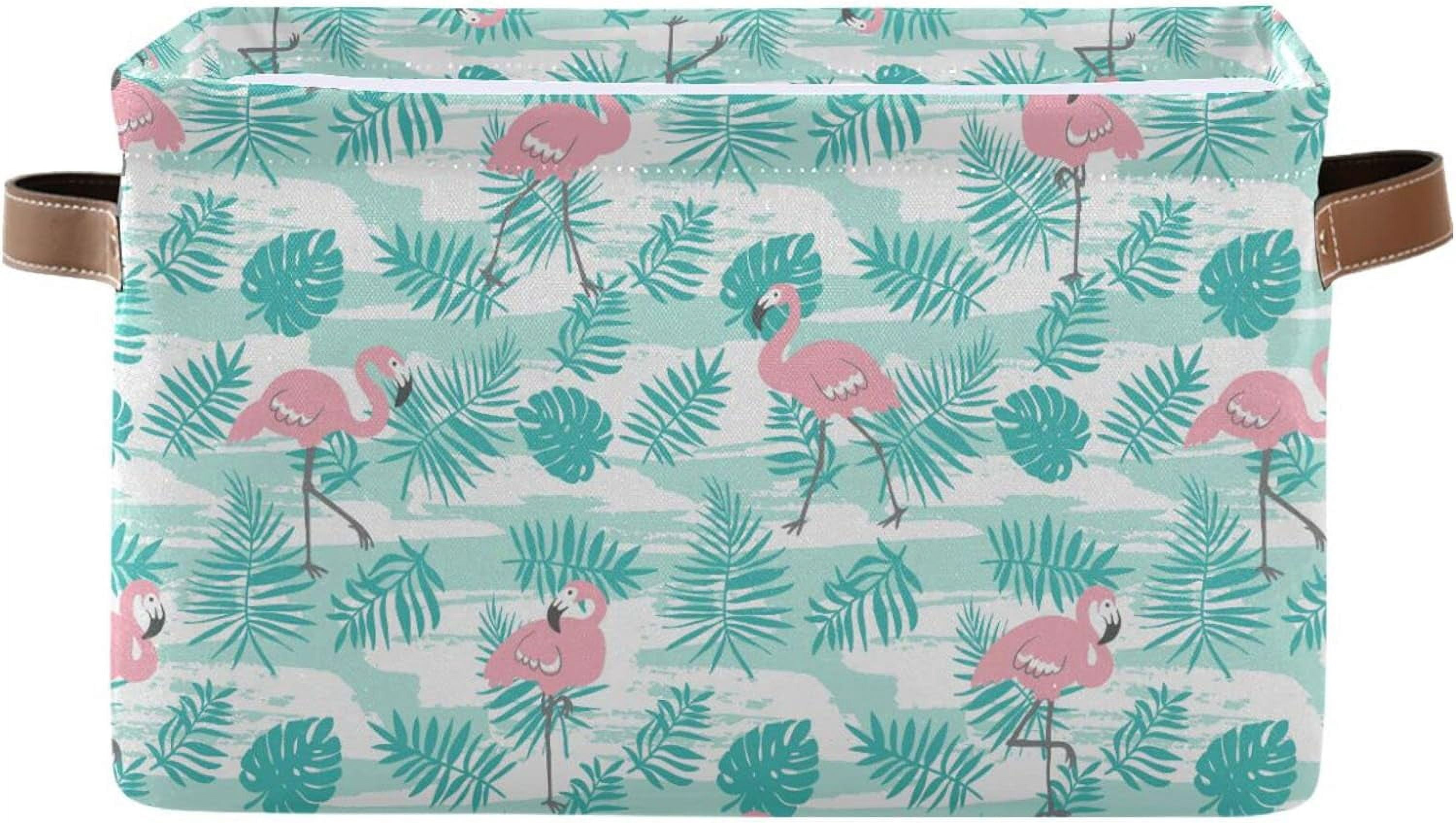 GZHJMY Pink Flamingo Shelf Storage Baskets, Foldable Fabric Storage ...