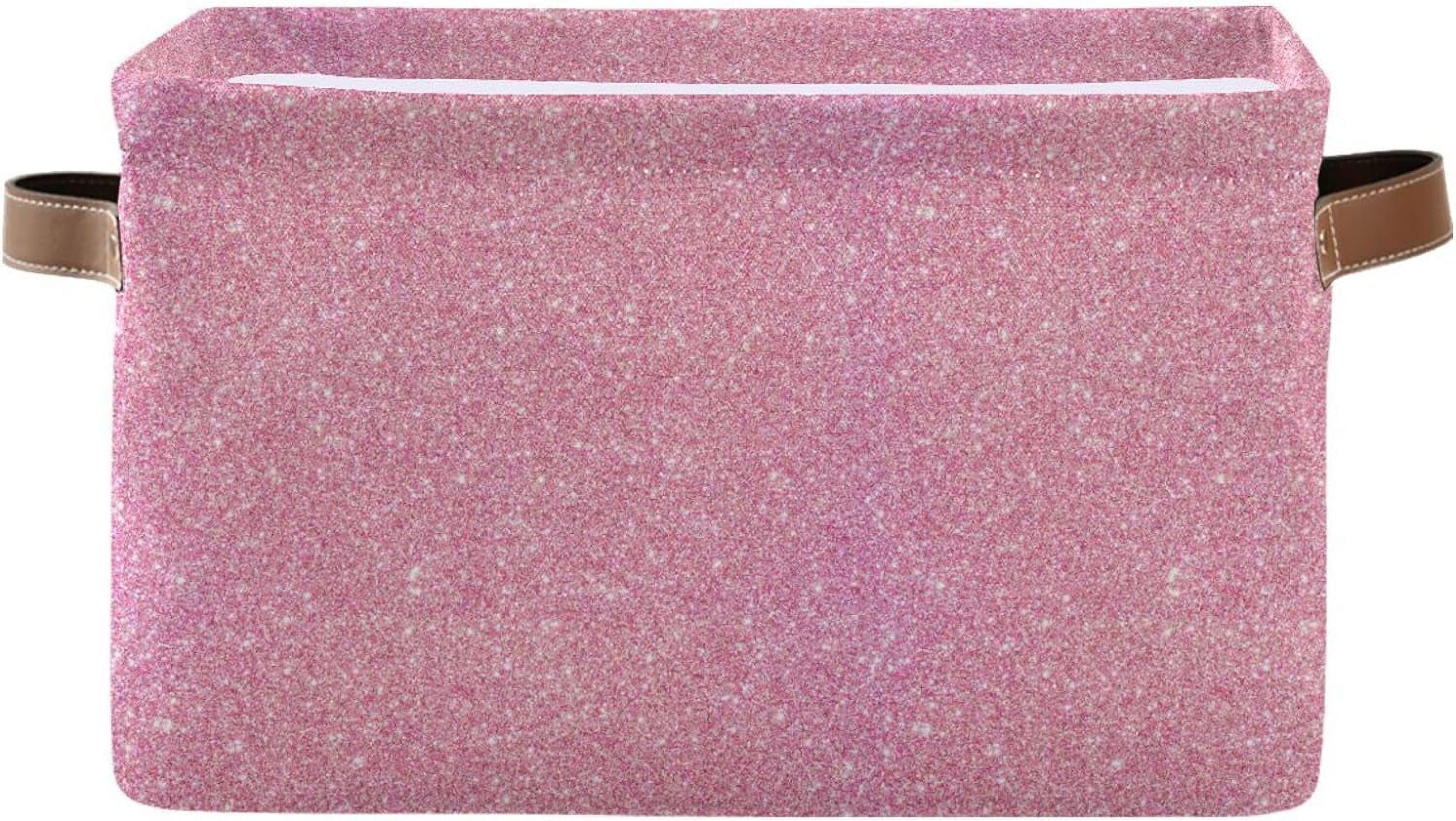 GZHJMY Pink Glitter Texture Storage Basket 1 Pack, Large Toys Clothes ...