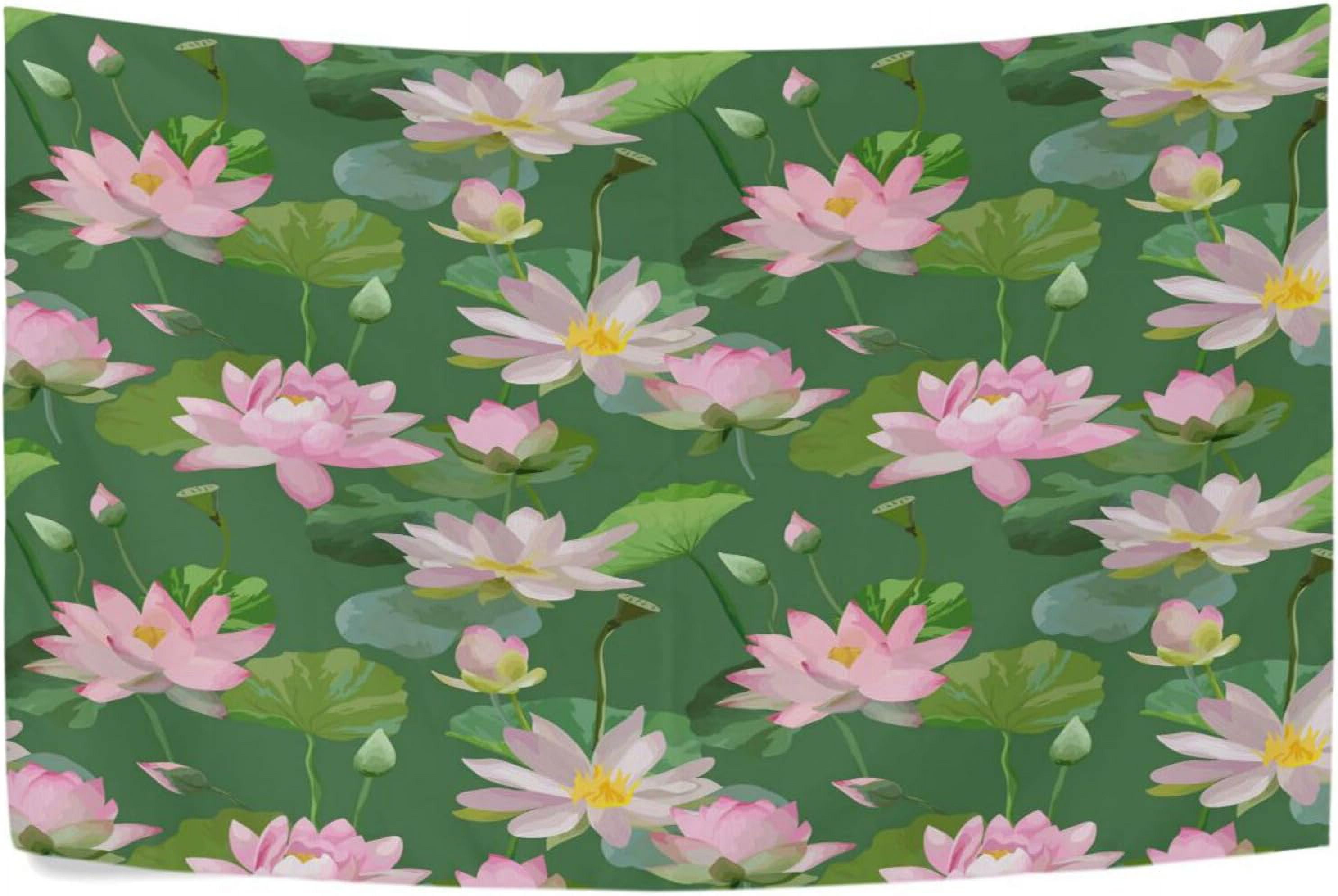 GZHJMY Pink Lotus Tapestry Aesthetic Tapestry for Bedroom Colorful Wall ...