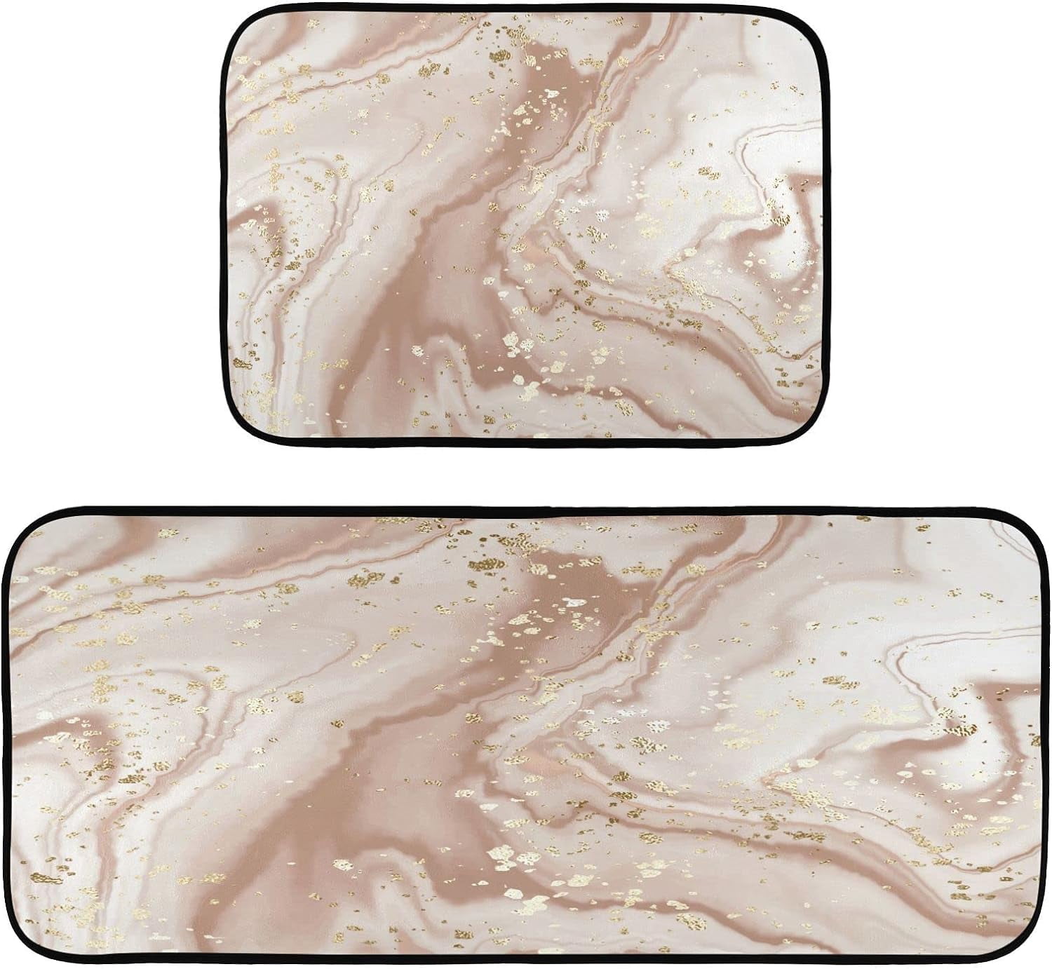 GZHJMY Pink Marble Anti Fatigue Mats for Kitchen Floor,Set of 2 Non ...