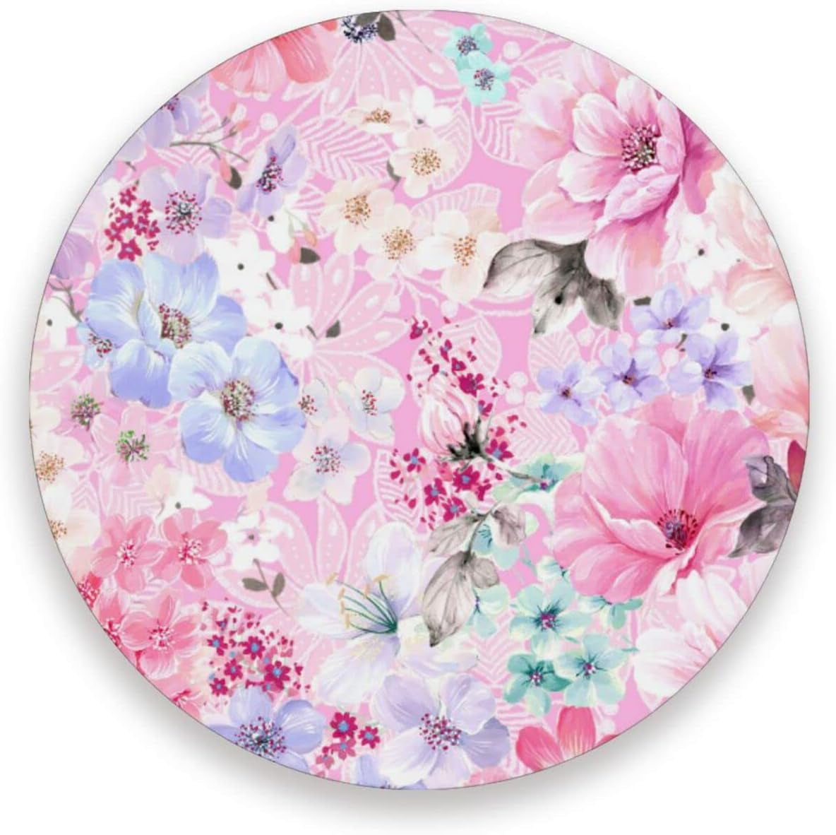 GZHJMY Pink Roses & Peony Coasters for Drinks Set of 4, Absorbent ...