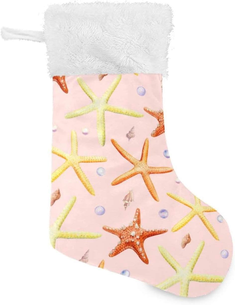 GZHJMY Pink Starfish Summer Christmas Stockings, Personalized Large ...