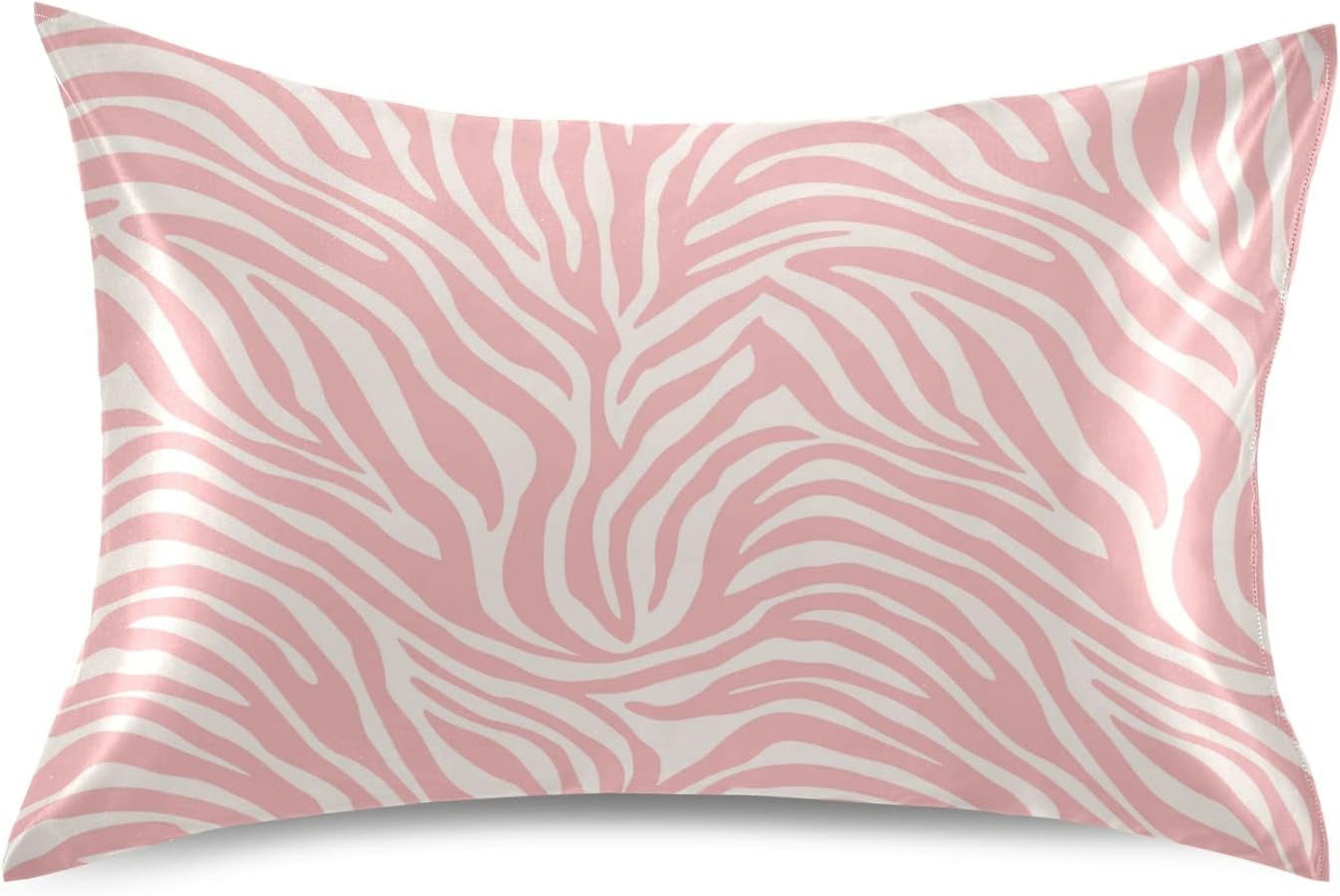 GZHJMY Pink Zebra Print Satin Silk Pillowcase for Hair and Skin ...