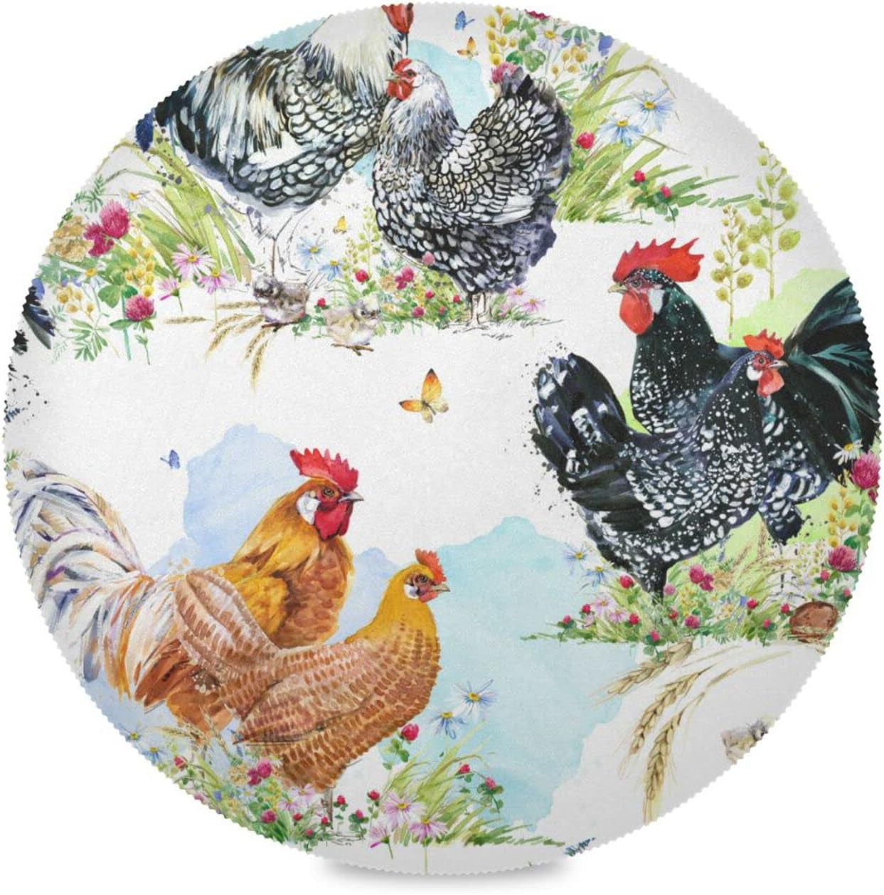 GZHJMY Placemats Set of 6 Heat-Resistant Round Placemats for Dining ...