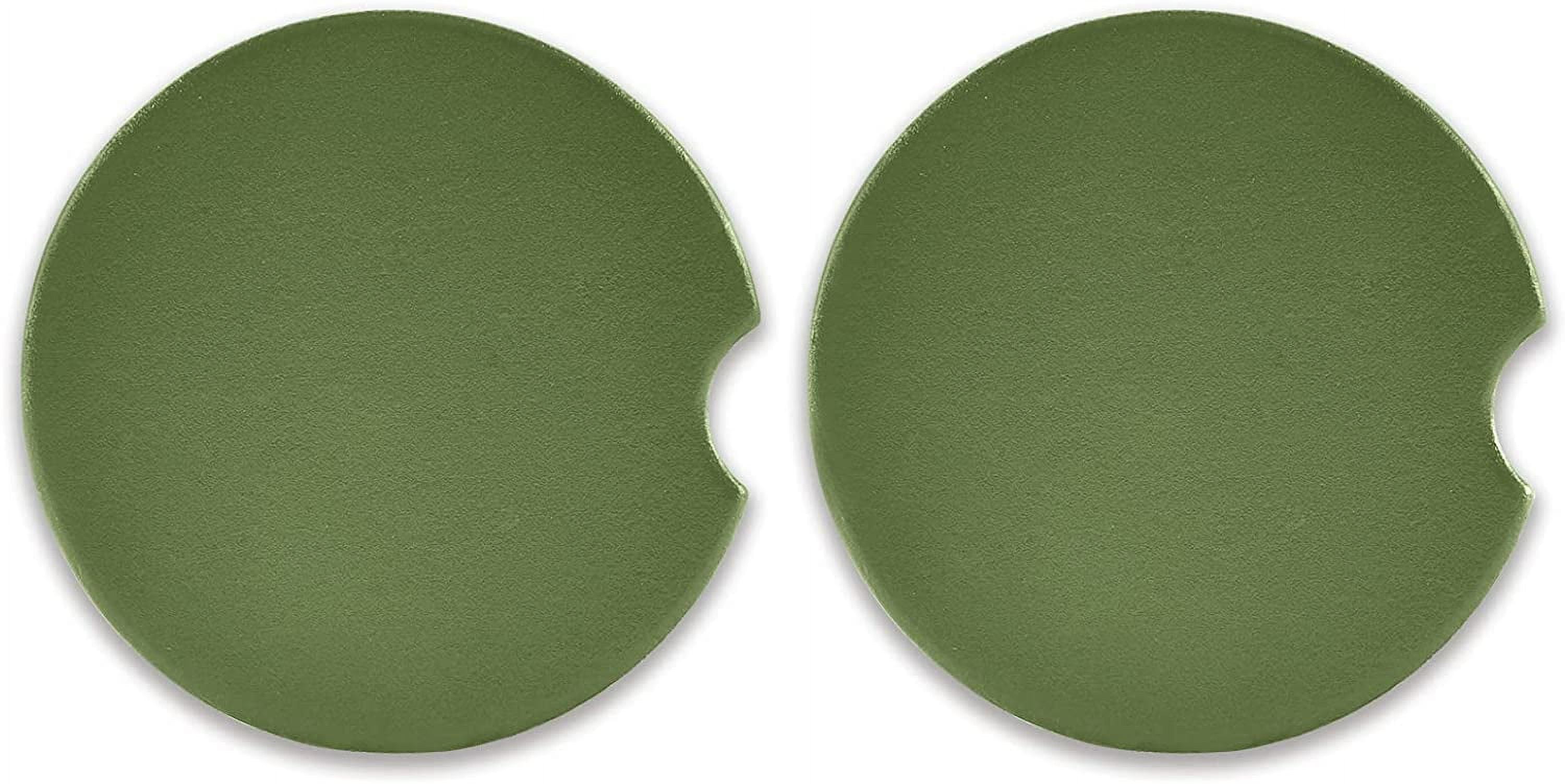 GZHJMY Plain Dark Olive Green Solid Color Car Coaster, Absorbent ...