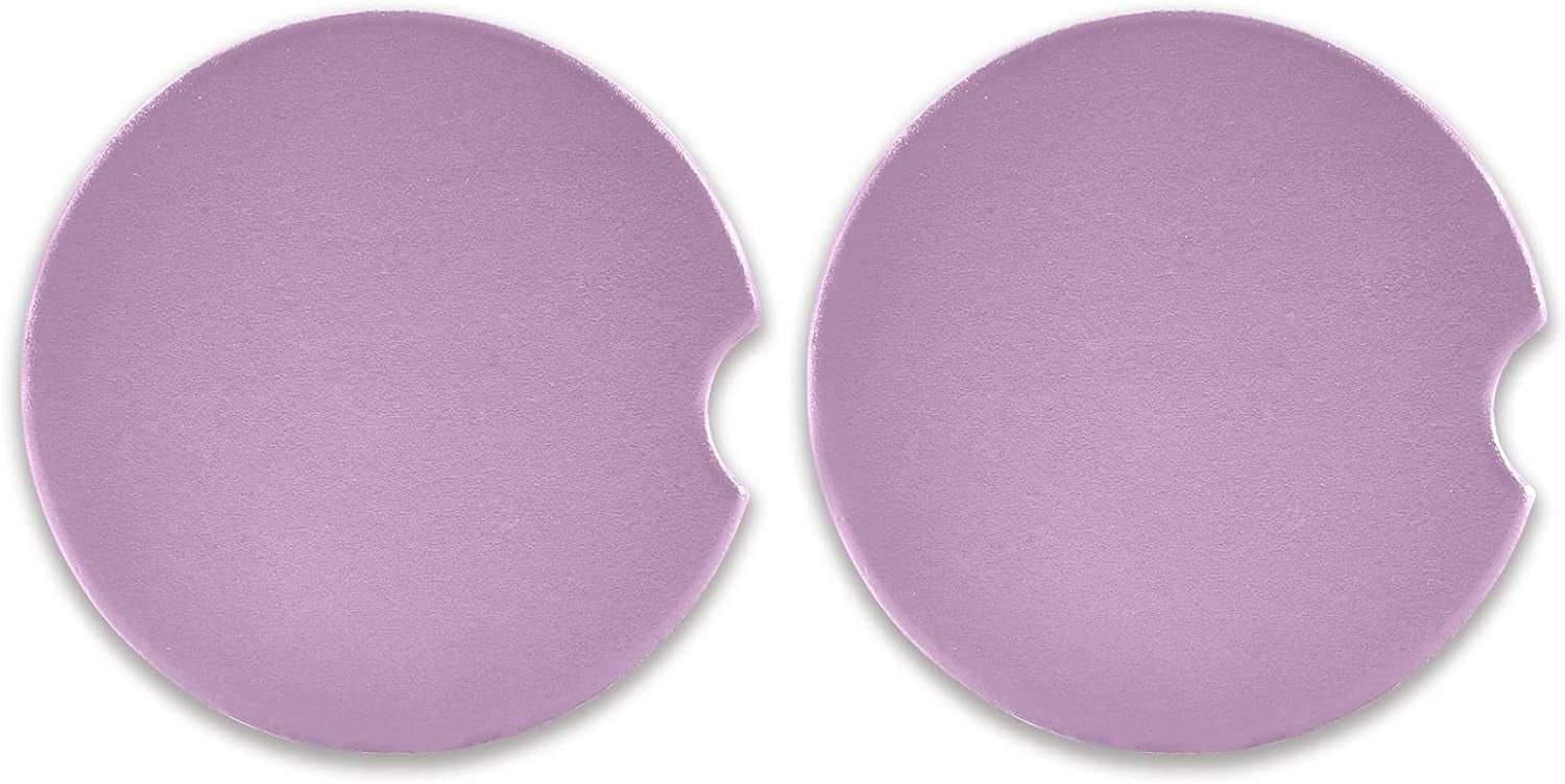 GZHJMY Plain Pastel Violet Solid Color Car Coasters 2 Pieces, Absorbent ...