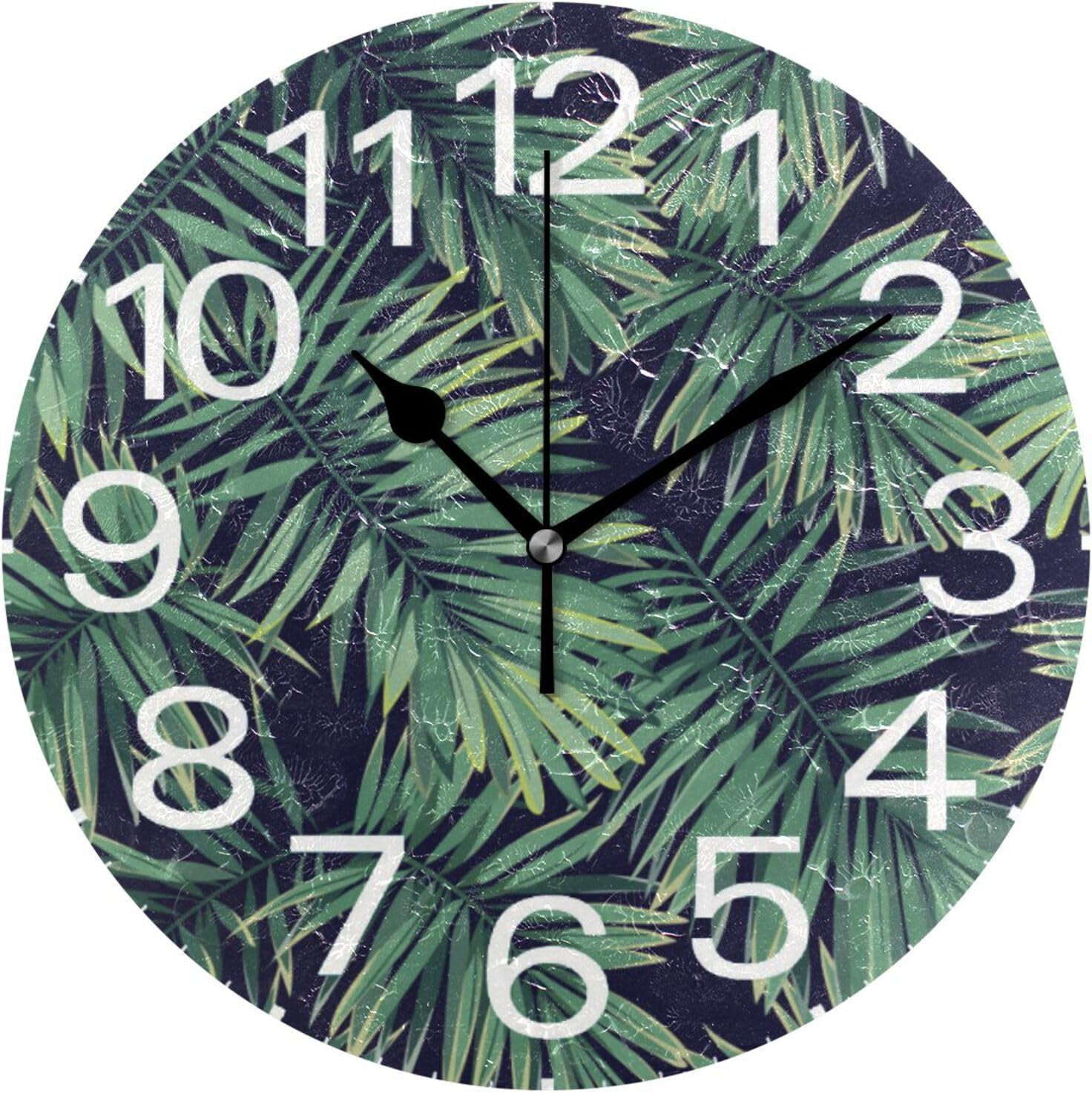 GZHJMY Plant Wall Clock,Silent Non Ticking 10 Inch Battery Operated ...