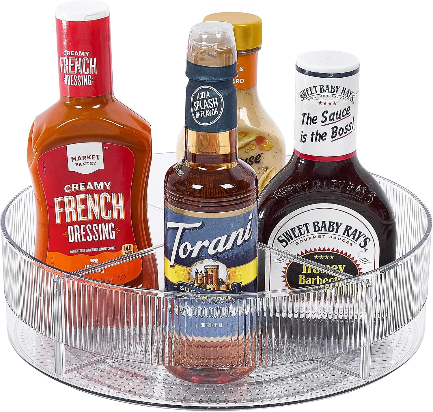 GZHJMY Plastic Lazy Susan Organizer, Clear Pantry Lazy Susan Turntable ...