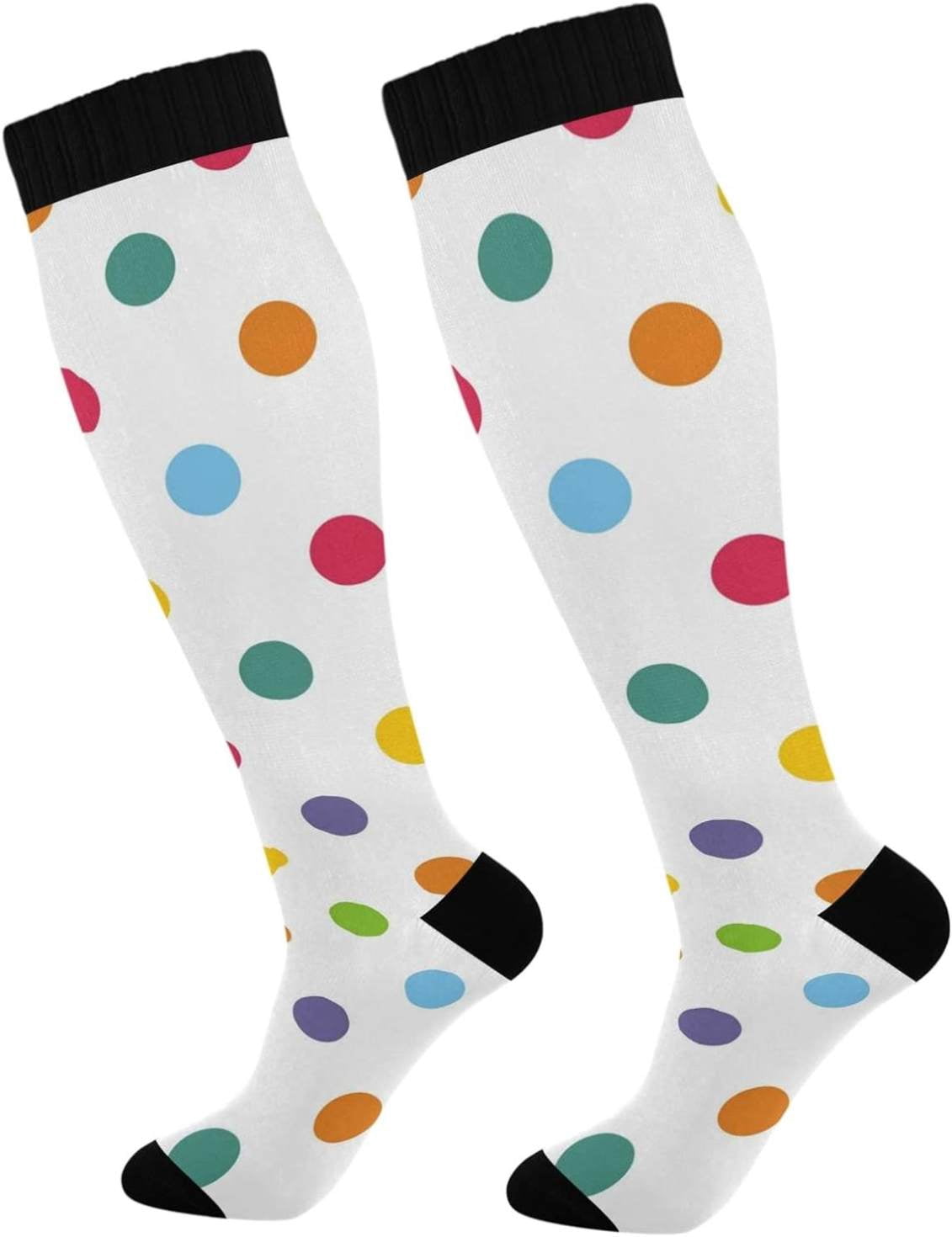 GZHJMY Polka Dots 20-30mmHg Compression Socks for Men & Women, Knee ...