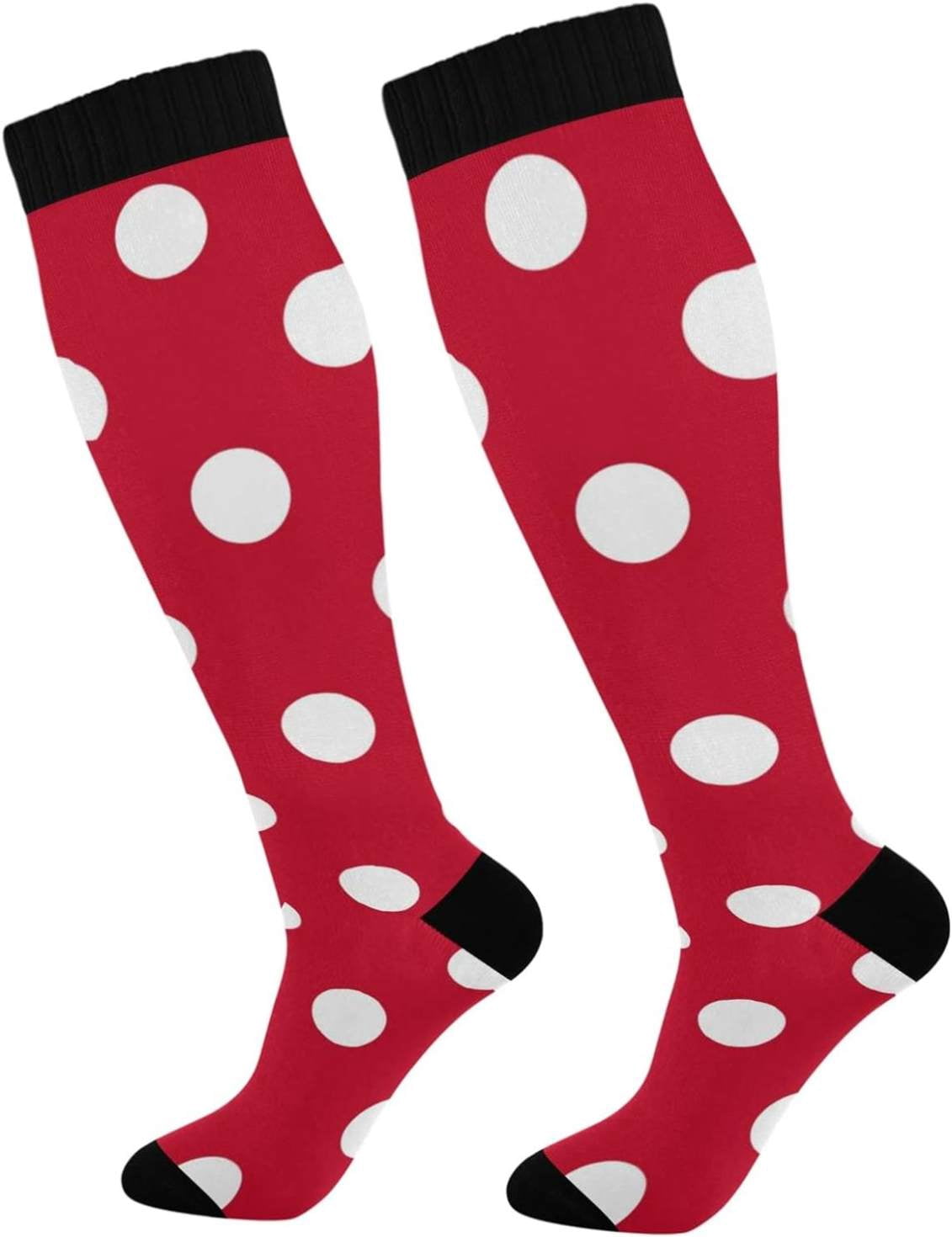 GZHJMY Polka Dots Compression Socks, Women Men Long Stocking (20-30mmHg ...