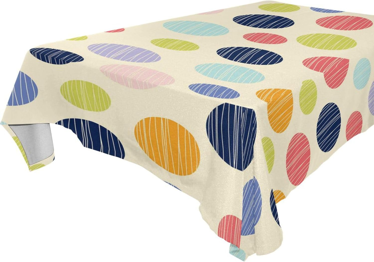 GZHJMY Polka Dots Tablecloth, Rectangle Waterproof Washable Polyester ...