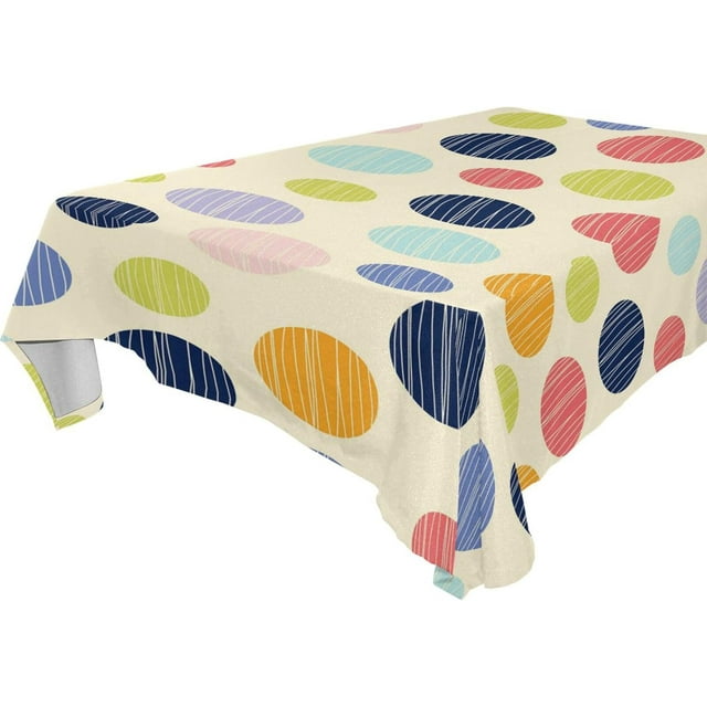 GZHJMY Polka Dots Tablecloth, Rectangle Waterproof Washable Polyester ...