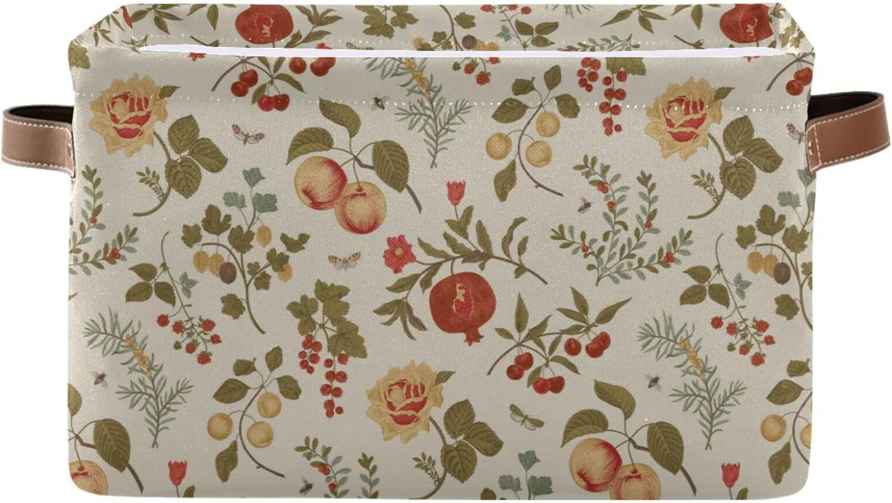 GZHJMY Pomegranates Foldable Canvas Storage Bin, Sturdy Fabric Storage ...