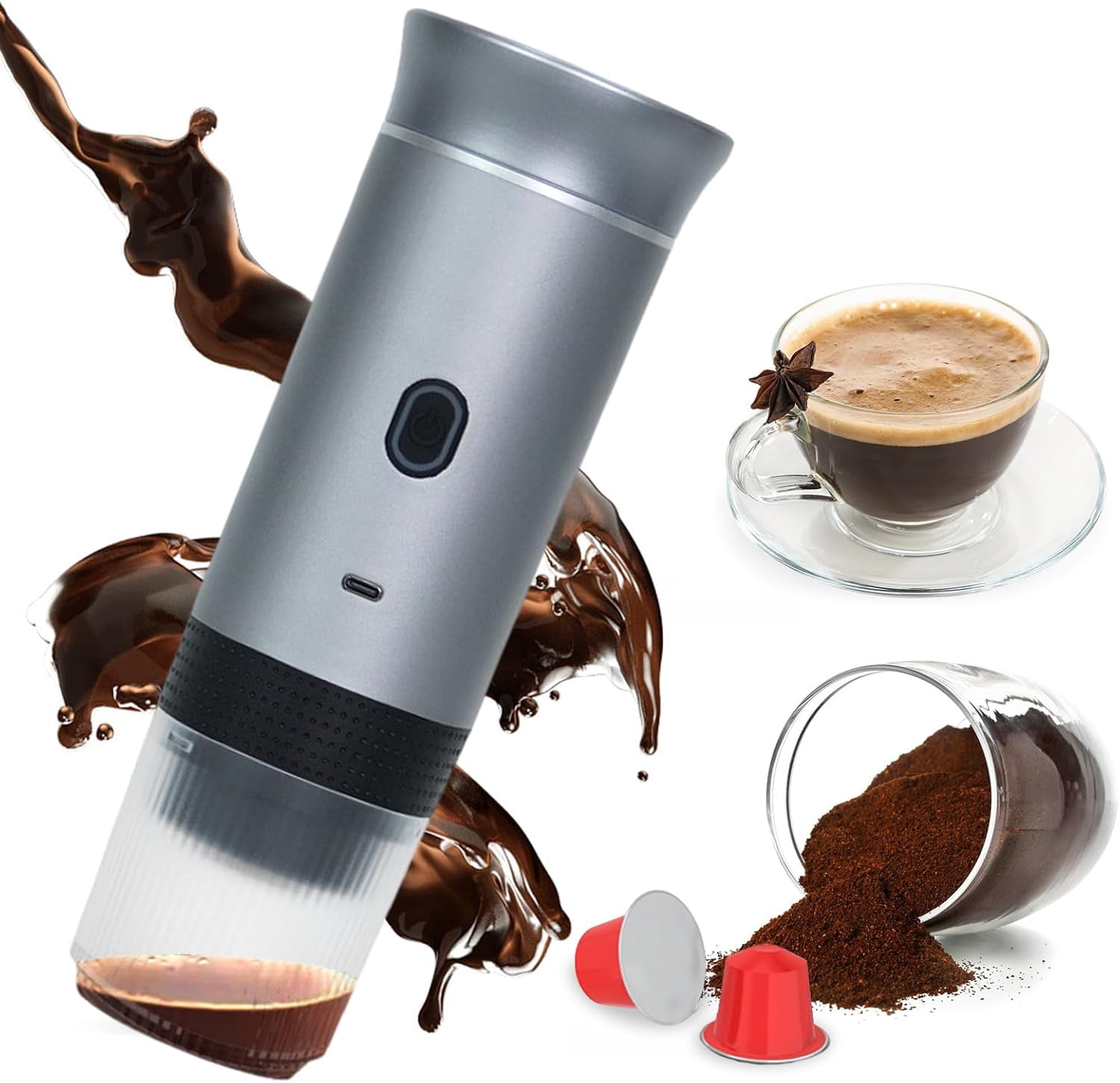GZHJMY Portable Electric Espresso Mane, Travel Coffee Maker with USB-C ...