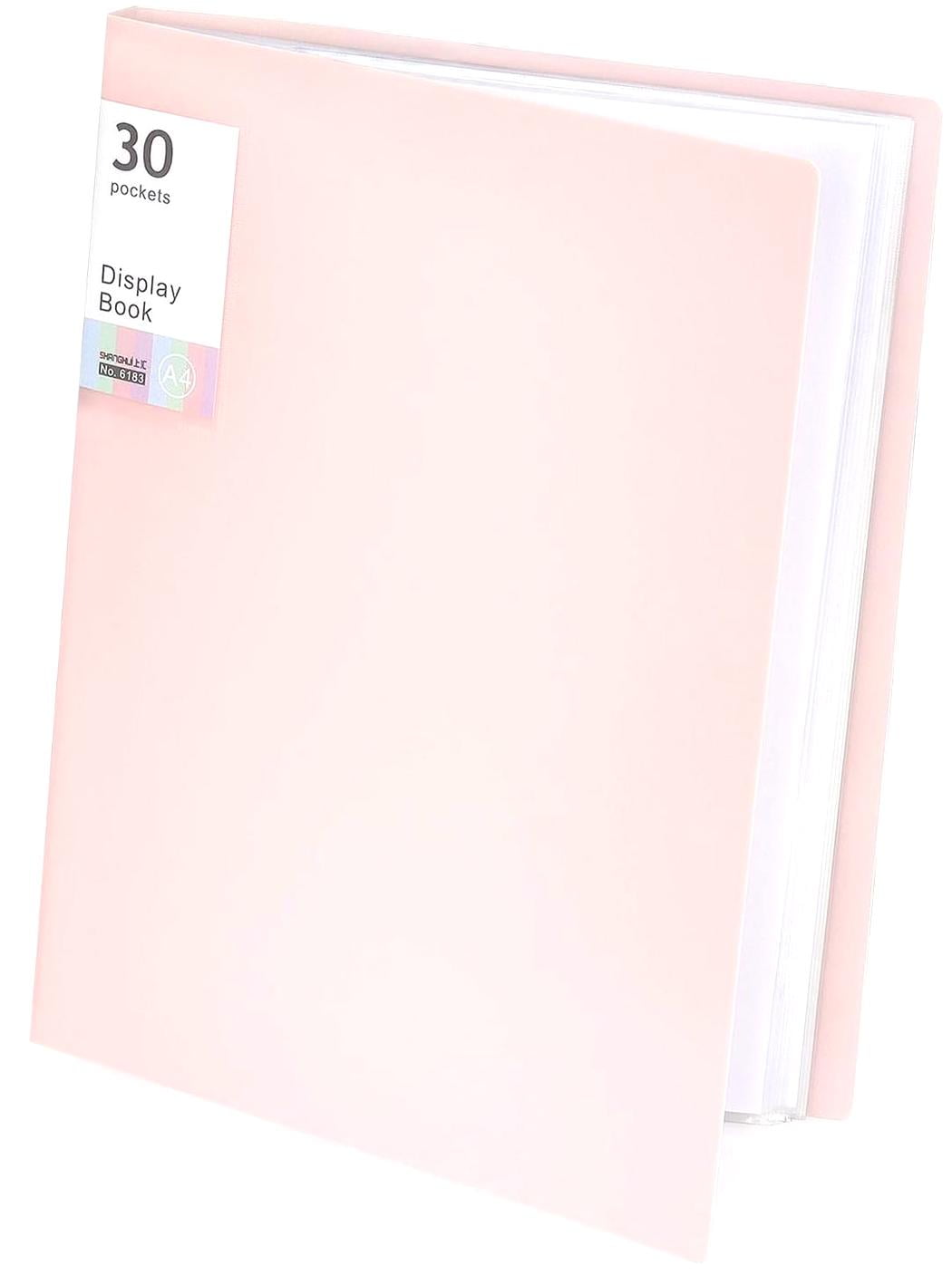 GZHJMY Portfolio Binder with Plastic Sleeves, Clear Pocket Portfolio ...